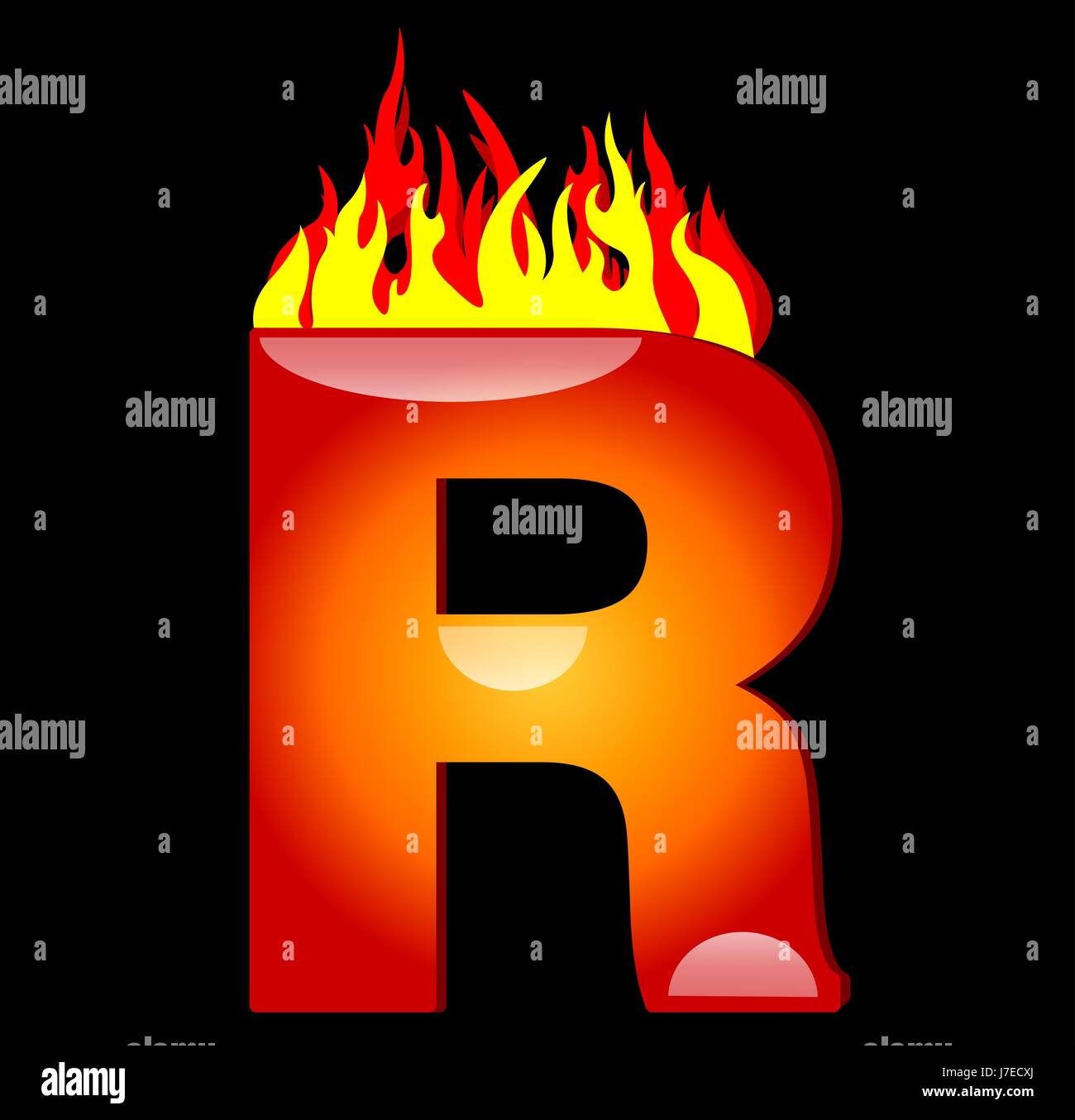 burning letter r Stock Photo - Alamy