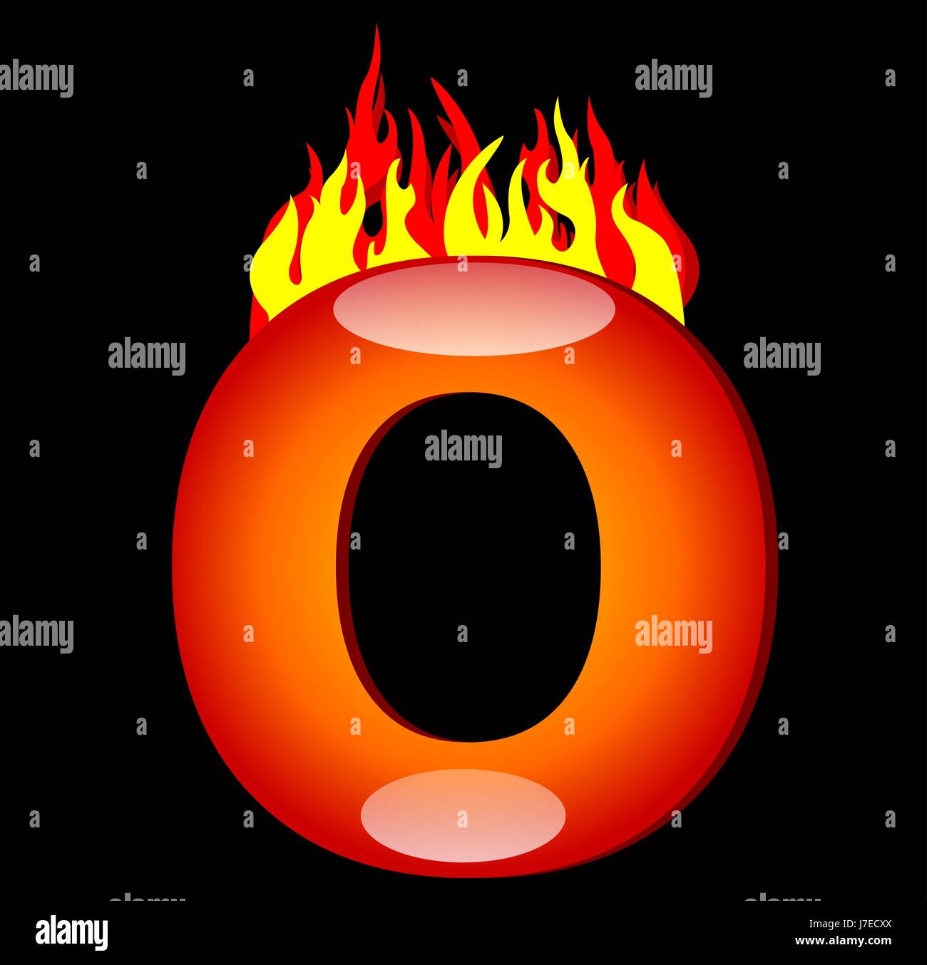 burning letter o Stock Photo - Alamy