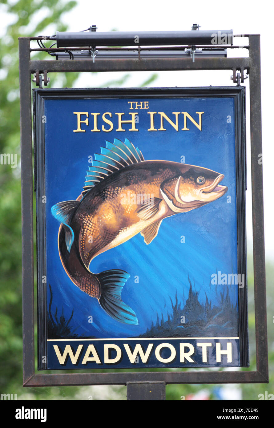 The Fish Inn pub sign Ringwood Hampshire UK Stock Photo - Alamy