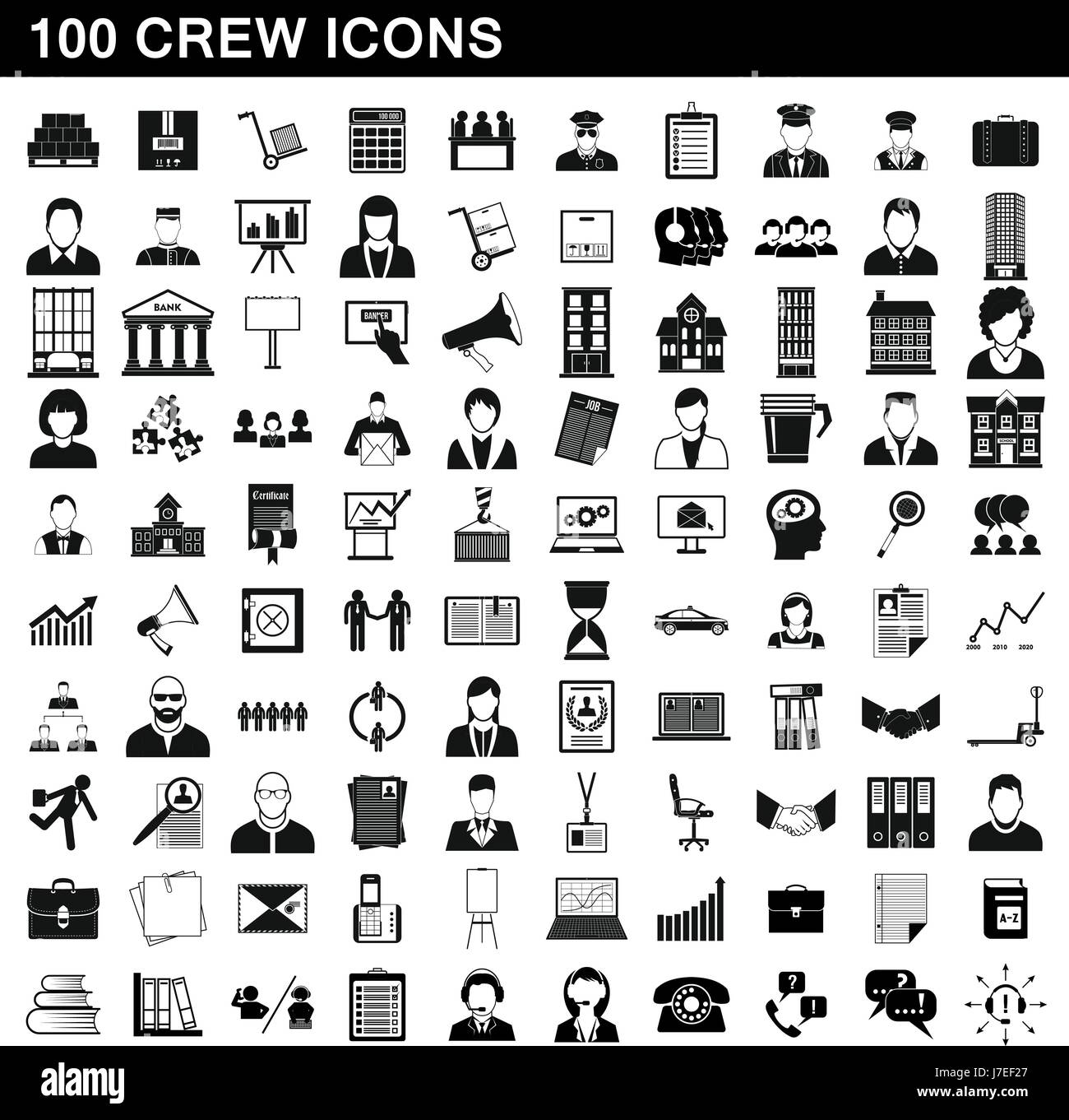 100 crew icons set, simple style Stock Vector Image & Art - Alamy
