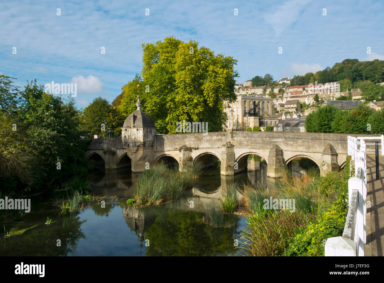 The well known ancient bridge over the River Avon with its former ...