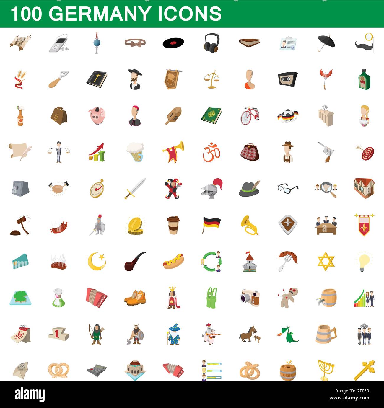 100 germany icons set, cartoon style Stock Vector Image & Art - Alamy