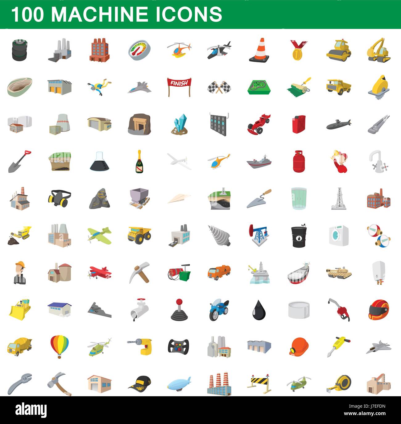 100 machine icons set, cartoon style Stock Vector Image & Art - Alamy