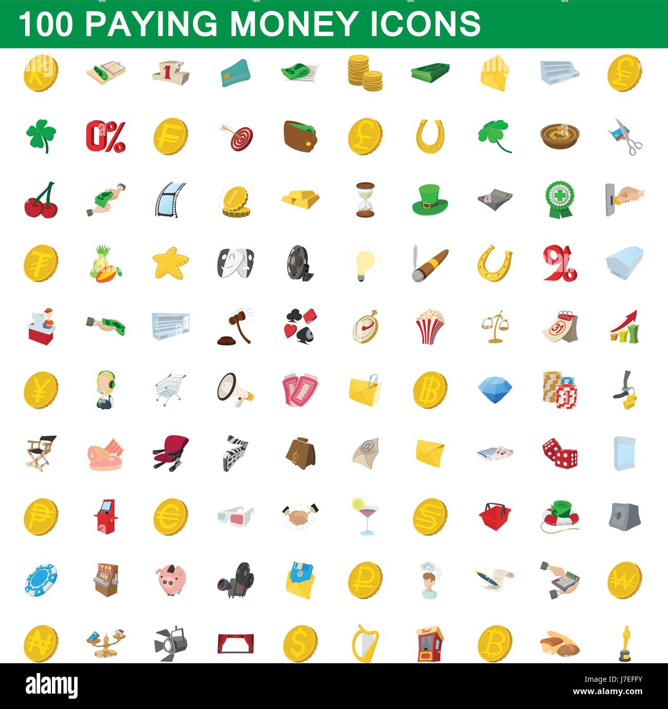 100 paying money icons set, cartoon style Stock Vector Image & Art - Alamy