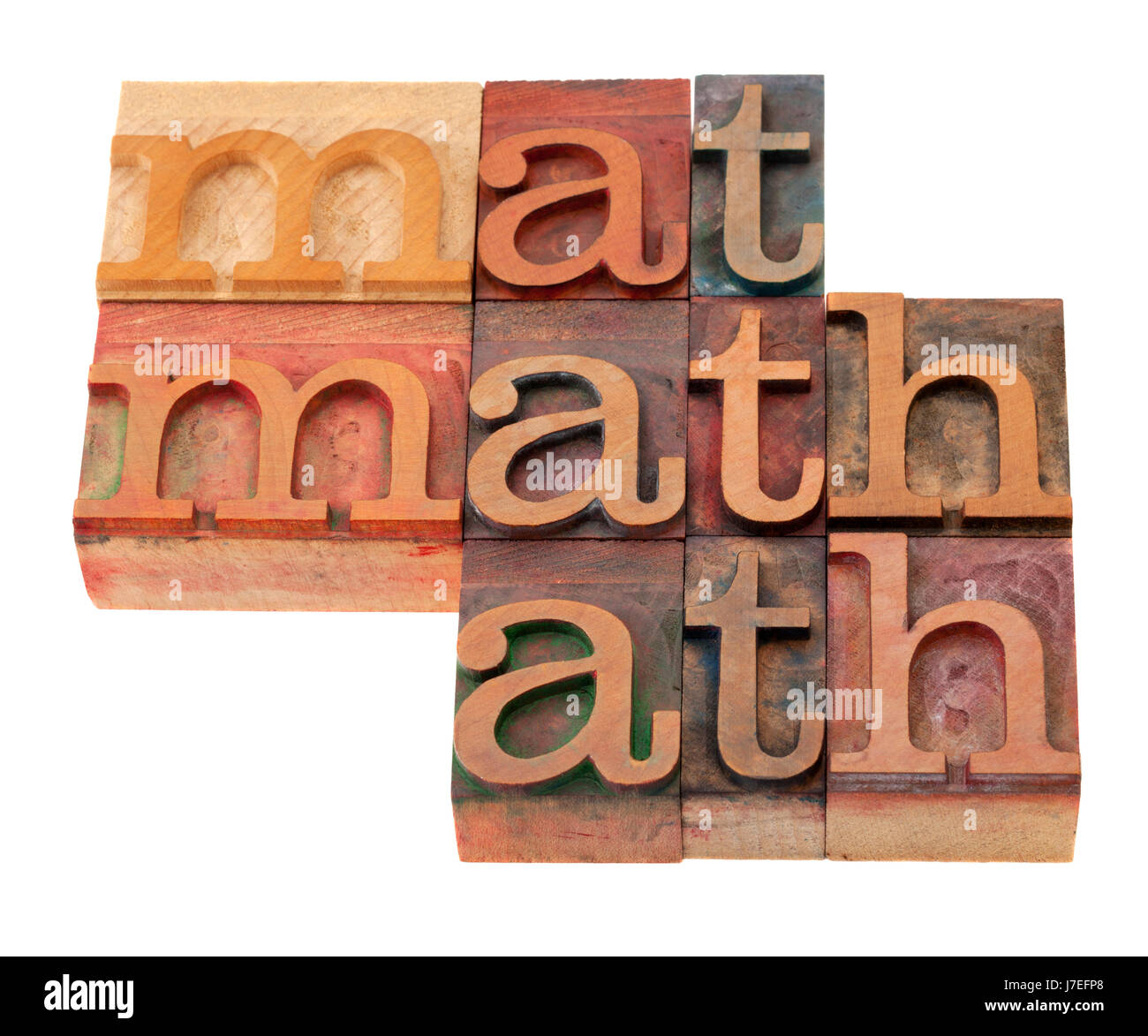 science word letterpress abstract mathematics math type model build ...
