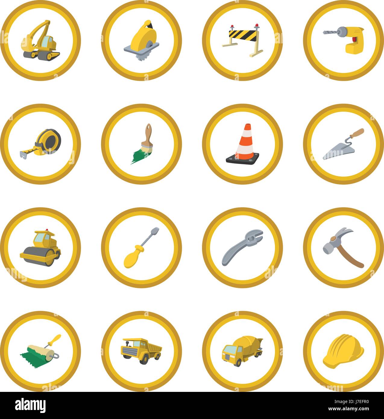 Construction cartoon icon circle Stock Vector Image & Art - Alamy