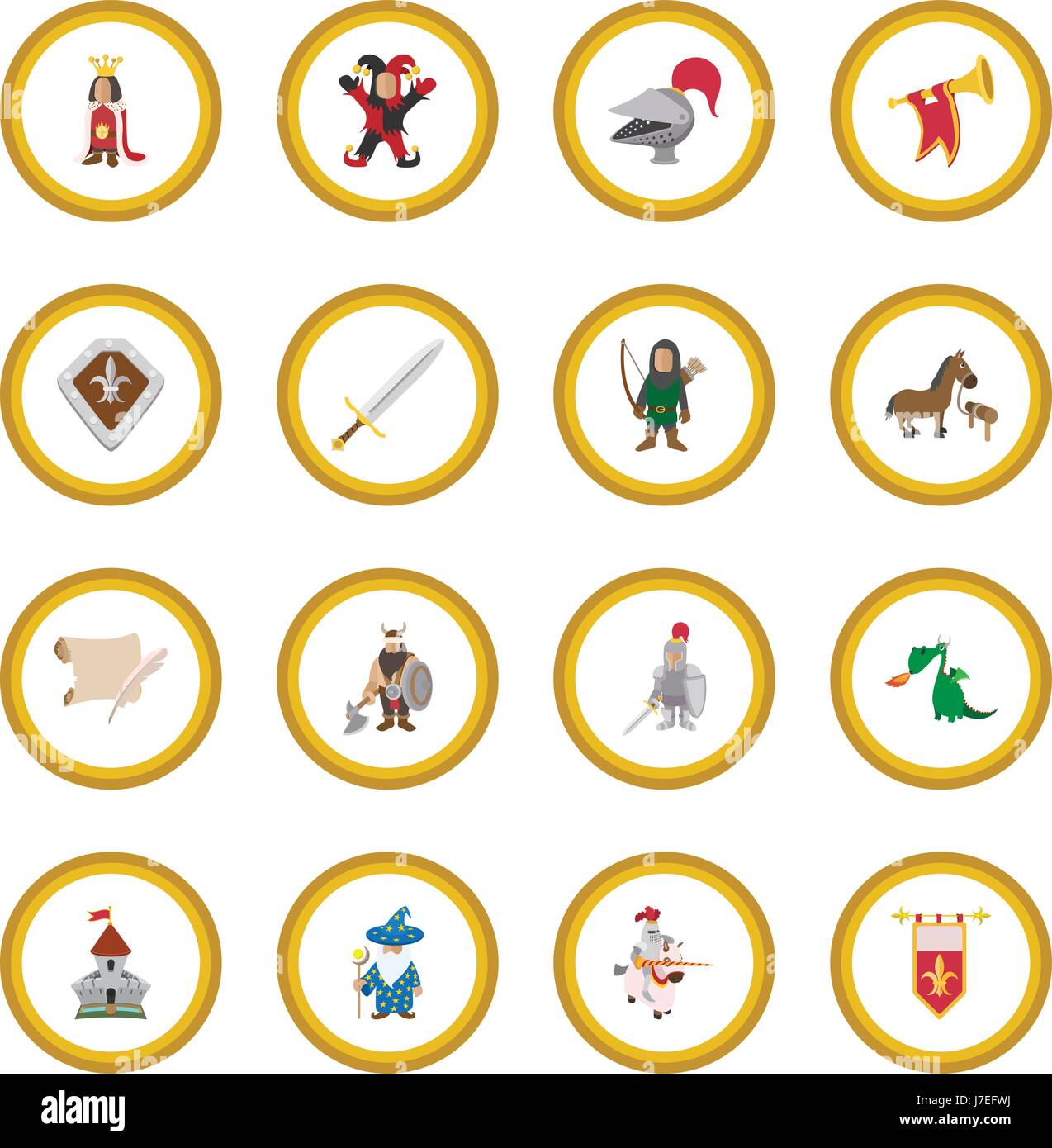 Medieval cartoon icon circle Stock Vector Image & Art - Alamy