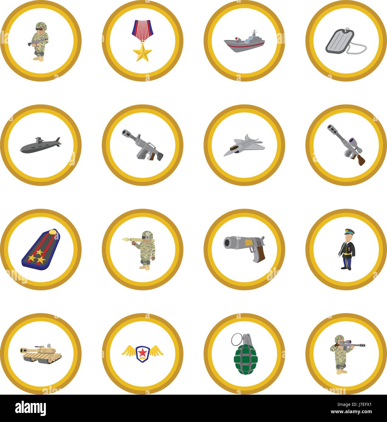 Military and war cartoon icon circle Stock Vector Image & Art - Alamy