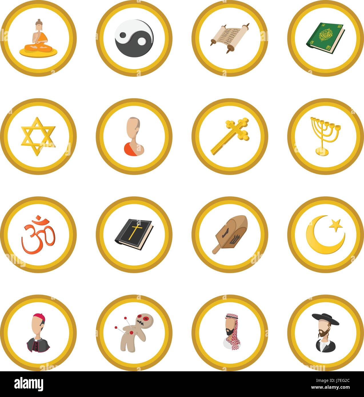 Different religions cartoon icon circle Stock Vector Image & Art - Alamy