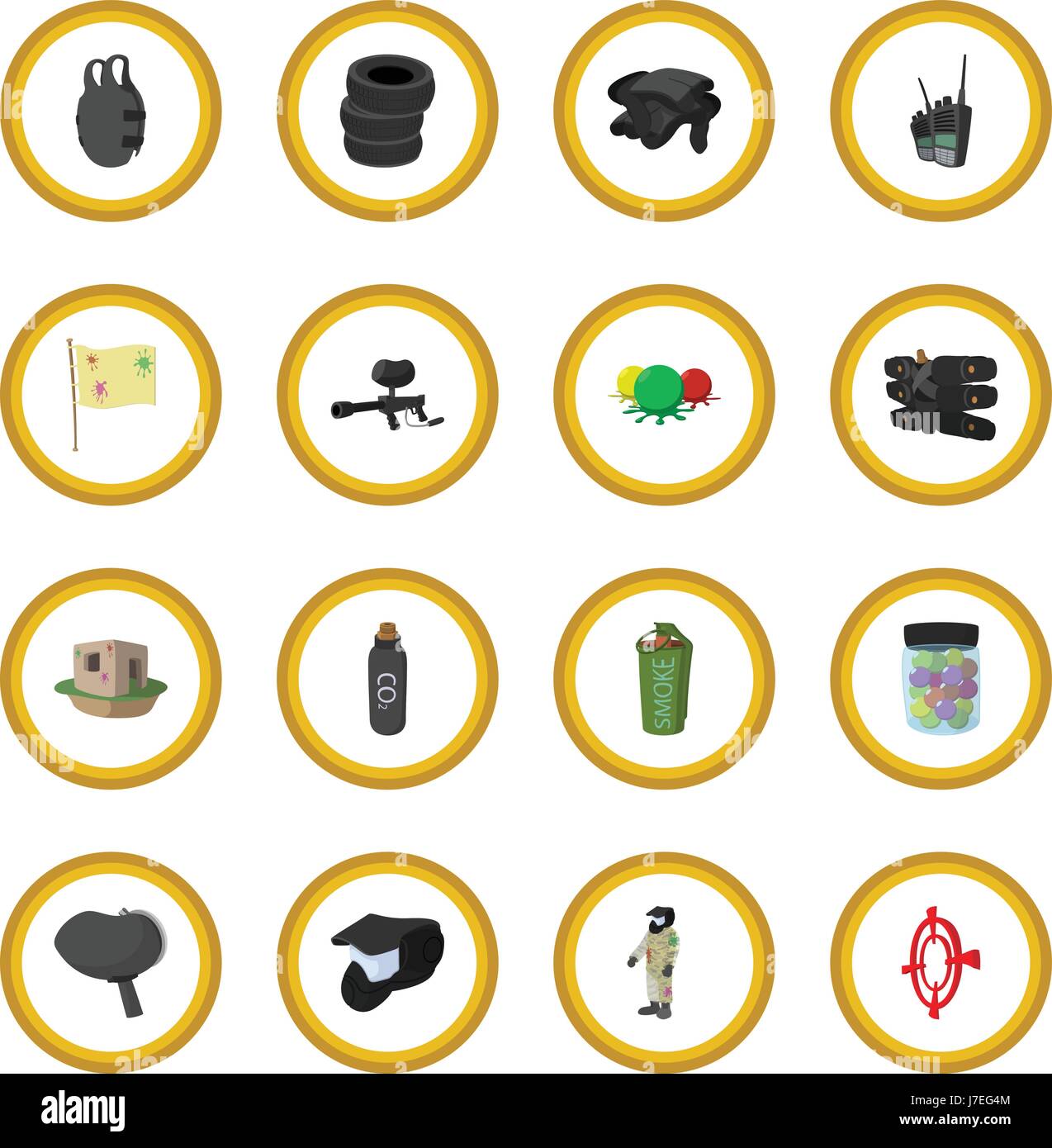 Paintball game cartoon icon circle Stock Vector Image & Art - Alamy