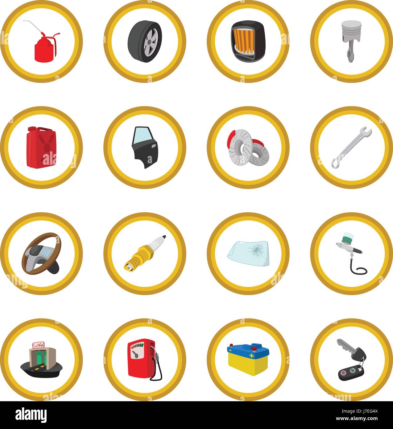 Car service maintenance cartoon icon circle Stock Vector Image & Art ...