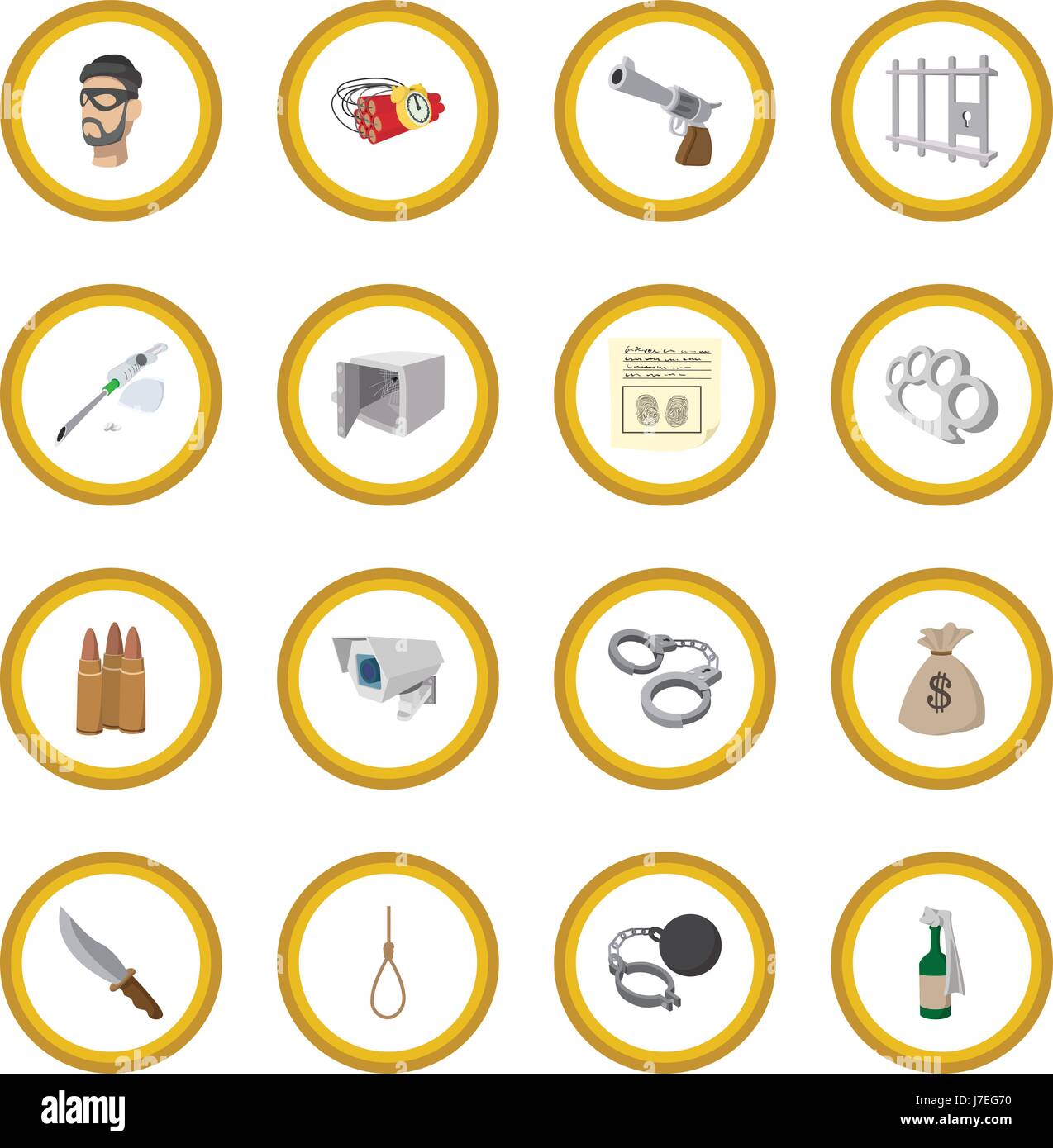 Crime cartoon icon circle Stock Vector Image & Art - Alamy