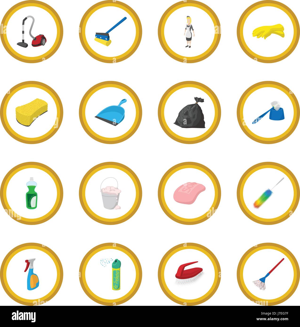 Cleaning cartoon icon circle Stock Vector Image & Art - Alamy