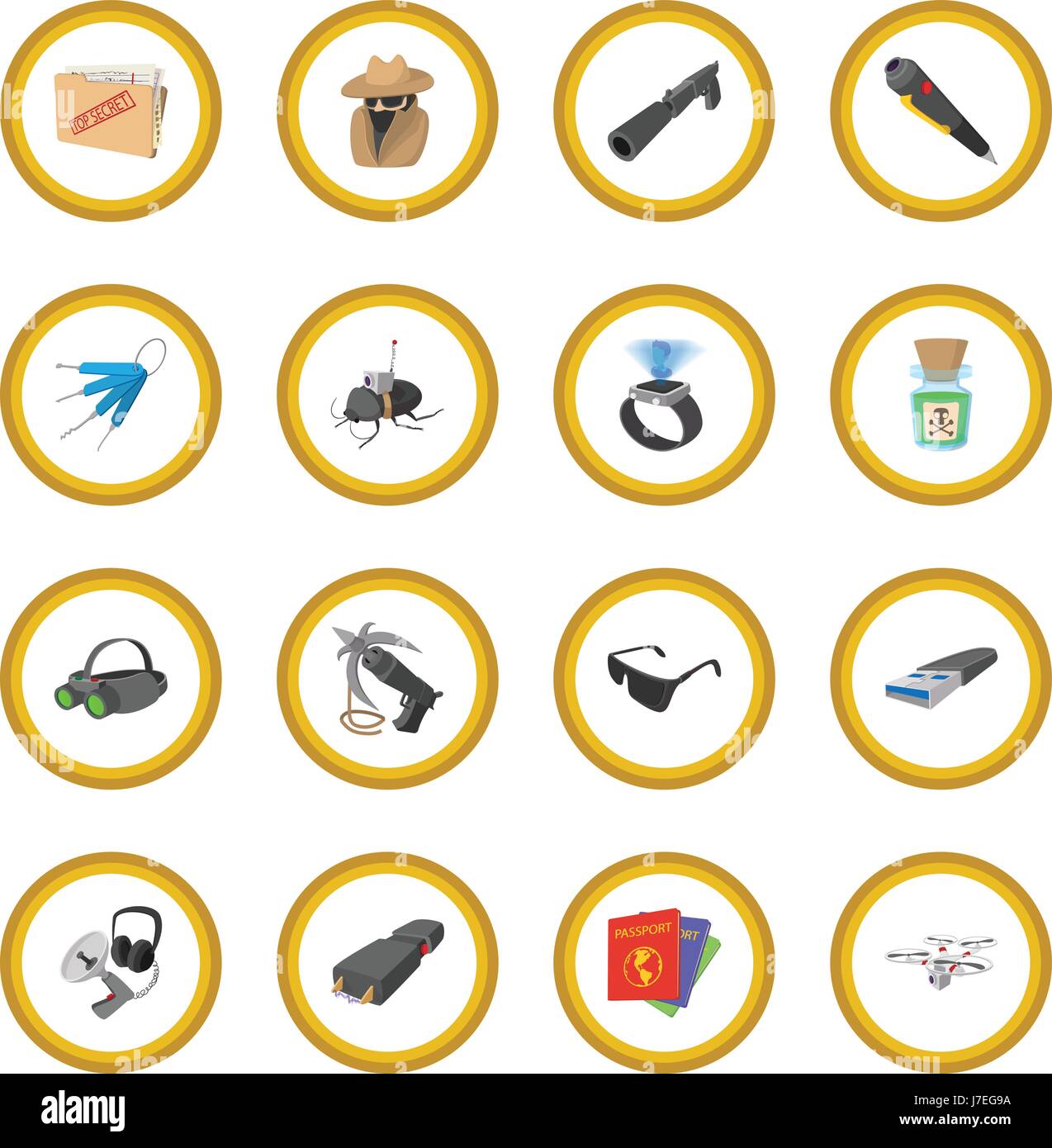 Spy cartoon icon circle Stock Vector Image & Art - Alamy