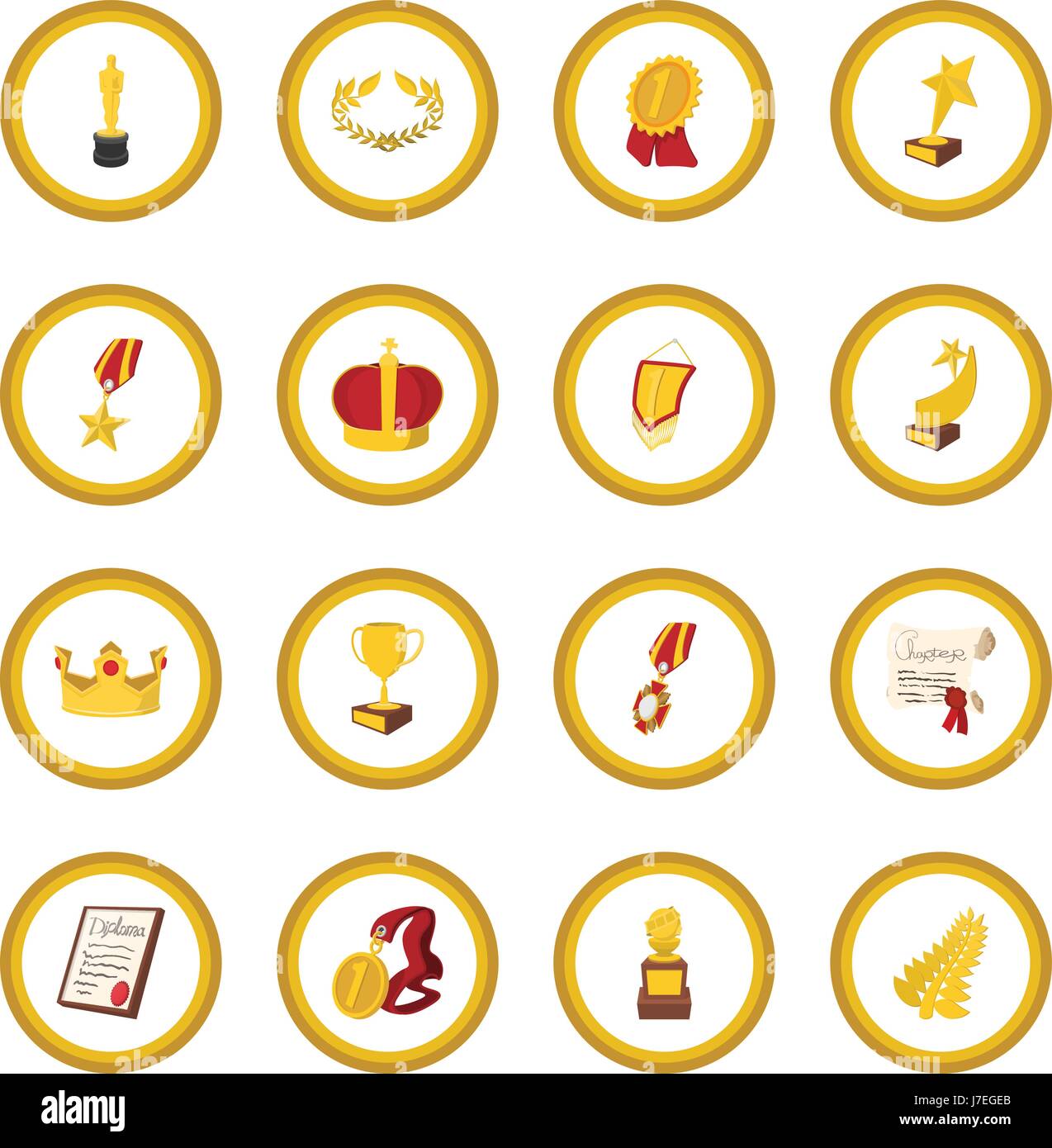 Trophy and awards cartoon icon circle Stock Vector Image & Art - Alamy