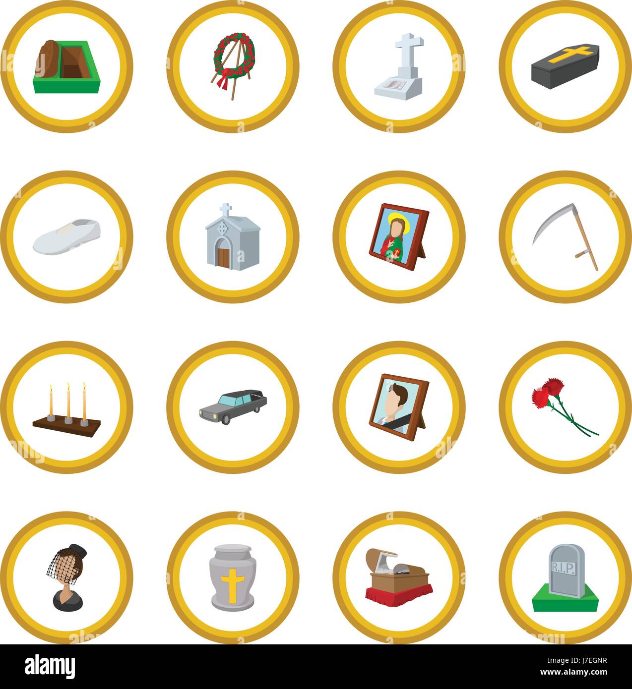 Burial icon set hi-res stock photography and images - Alamy