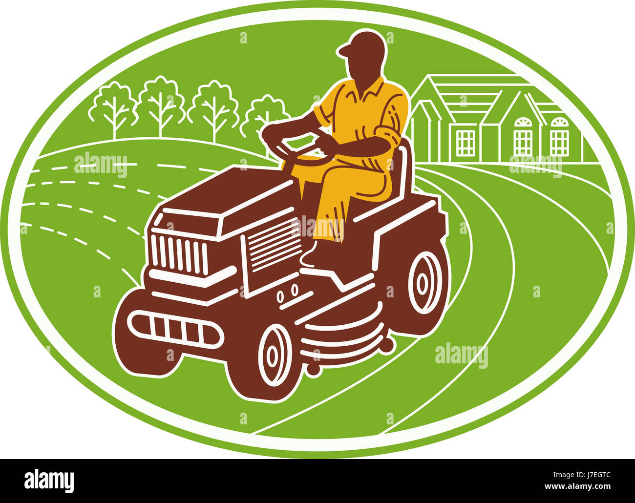 house building gardener mow landscaping mower lawn green workers ...