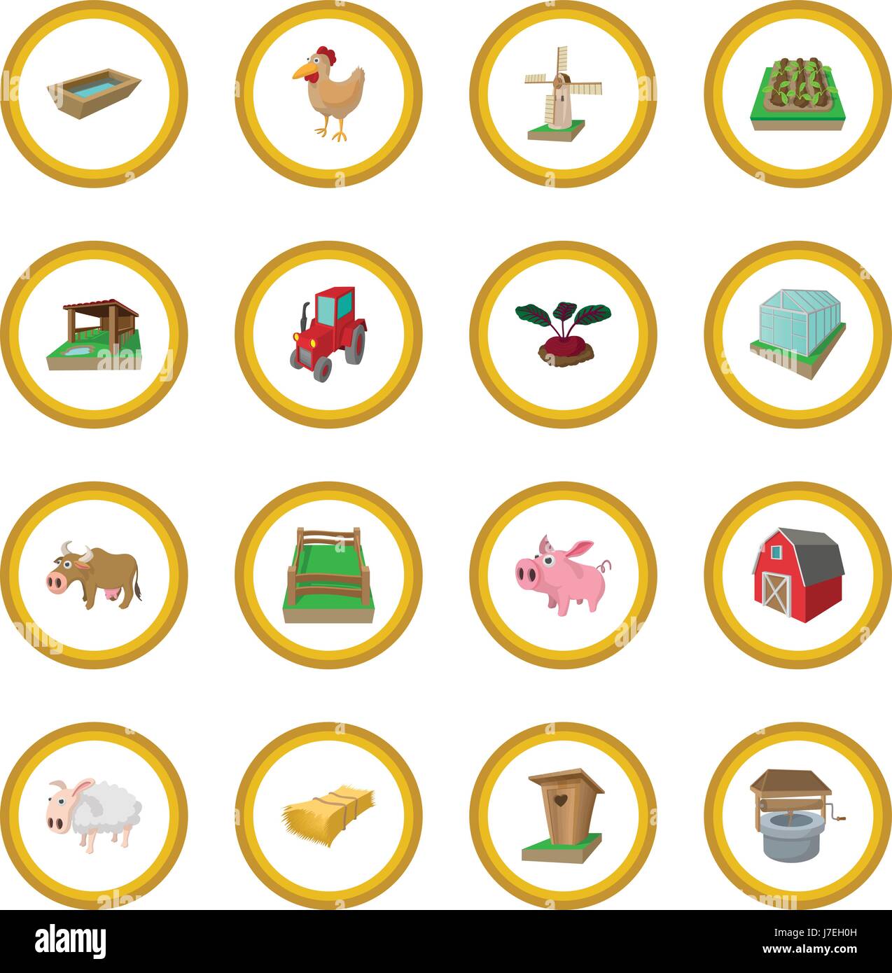 Farm cartoon icon circle Stock Vector Image & Art - Alamy