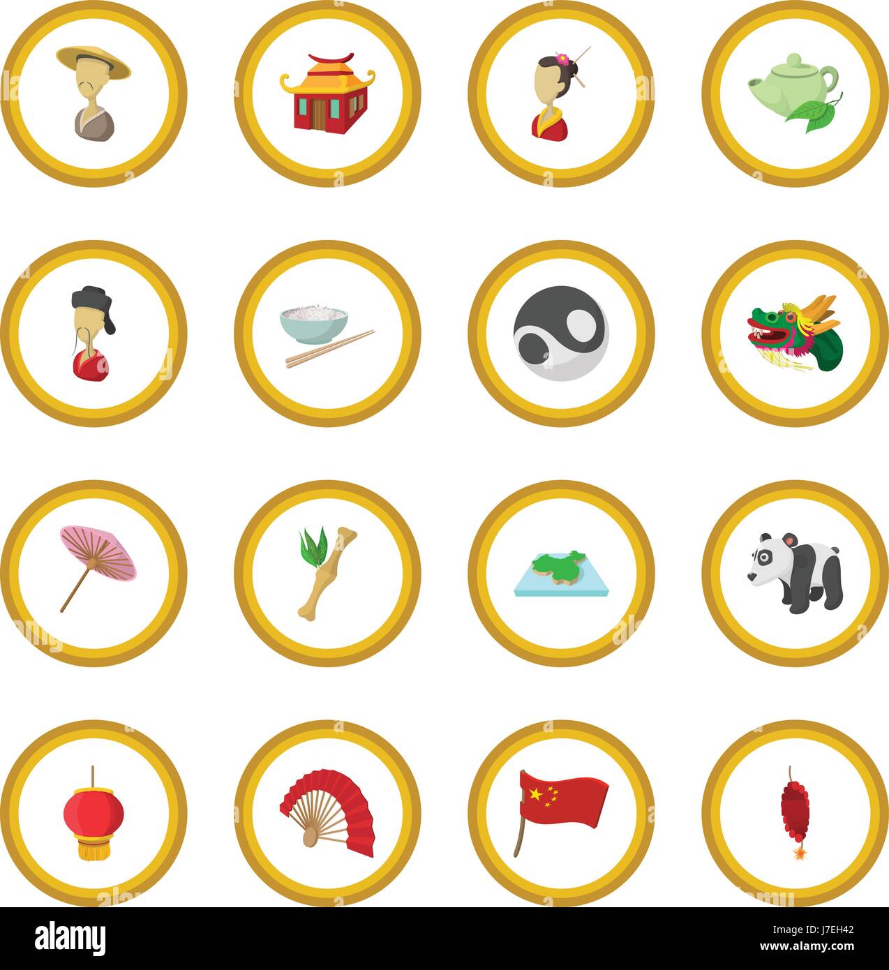 China cartoon icon circle Stock Vector Image & Art - Alamy