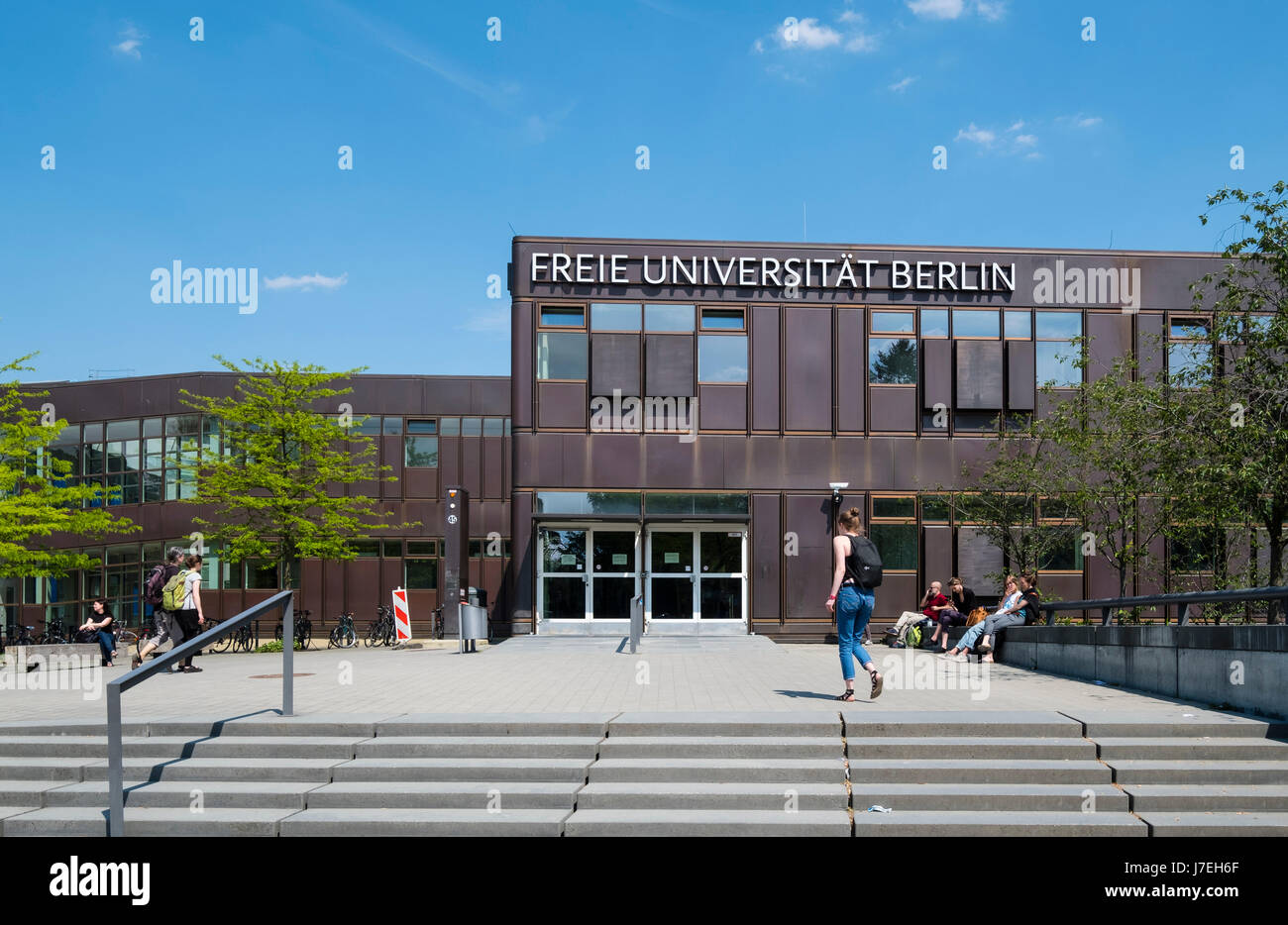 Student buildings on campus at Free University of Berlin in Dahlem ...