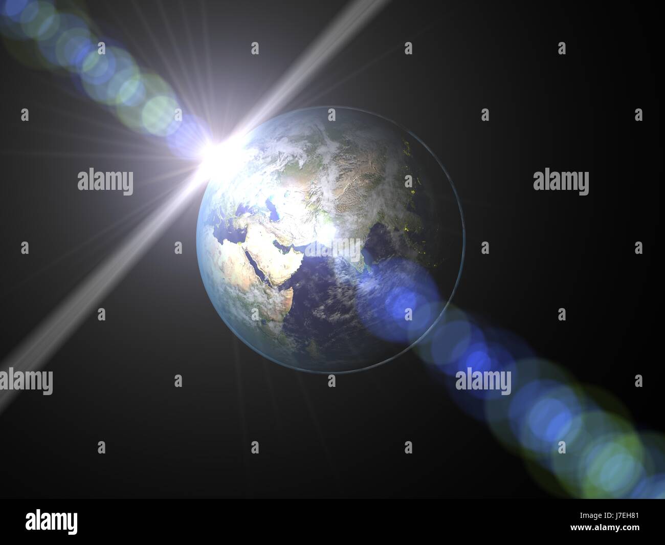 space universe sunset sunrise system globe planet earth world stars ...
