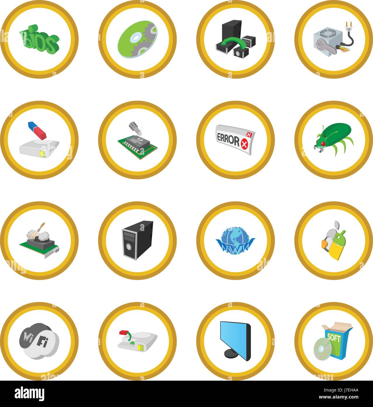 Computer service icon circle Stock Vector Image & Art - Alamy