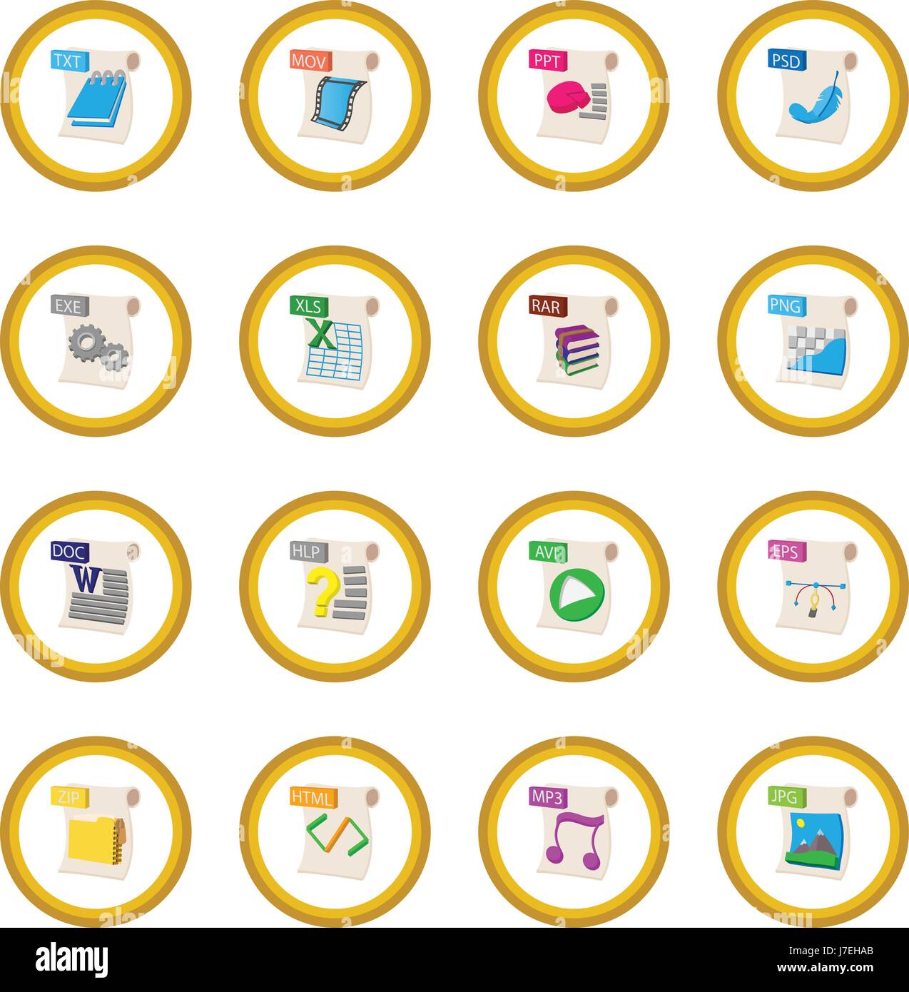 File format icon circle Stock Vector Image & Art - Alamy