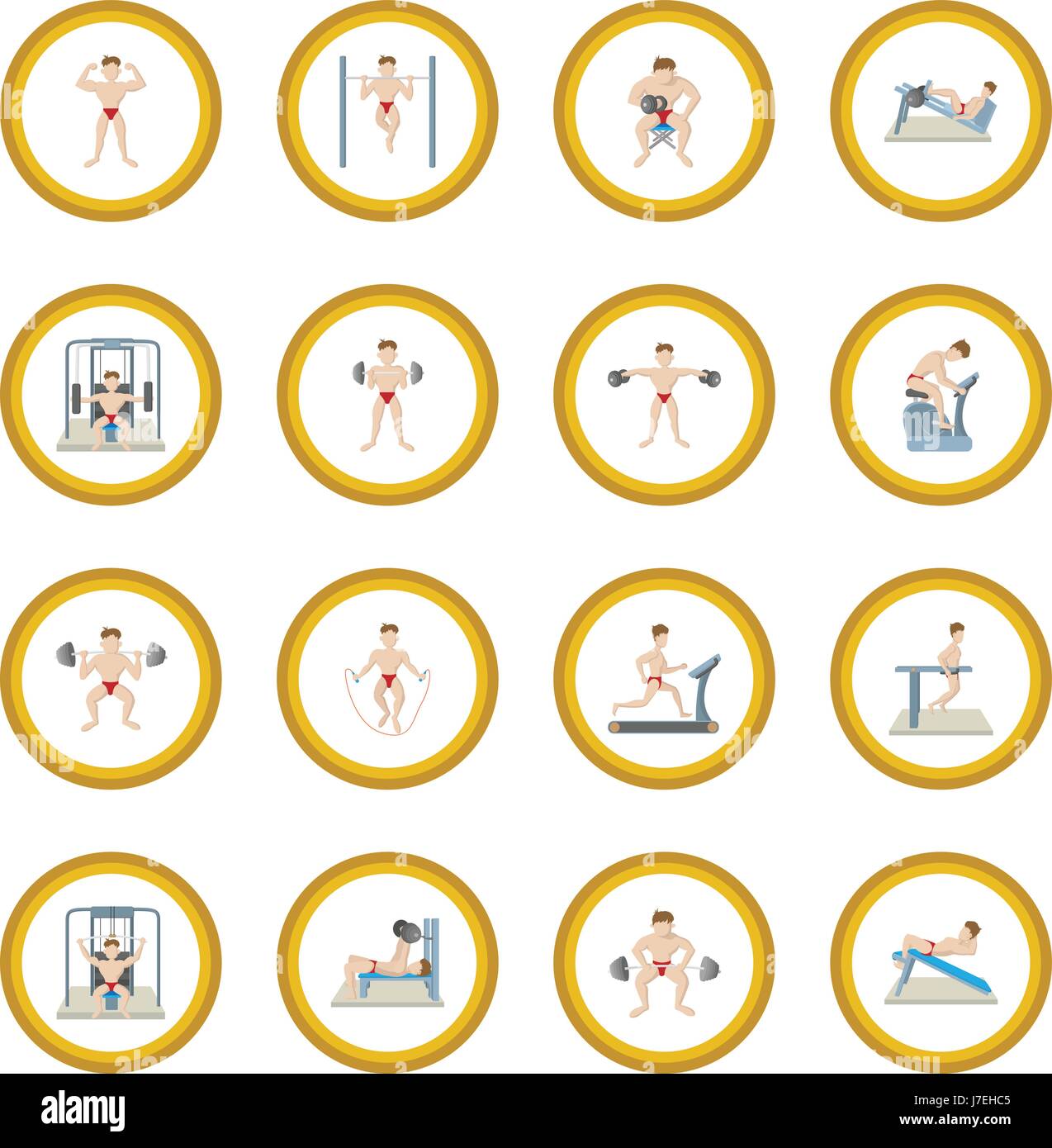 Gym icon circle Stock Vector Image & Art - Alamy