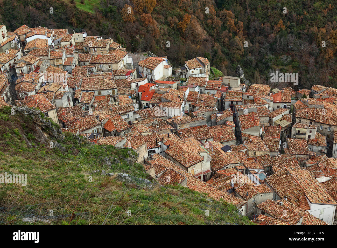 traditional italian aged ancient calabria community village market town ...