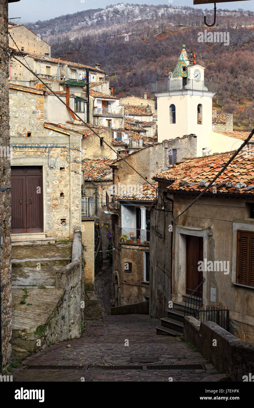 traditional italian aged ancient calabria community village market town ...