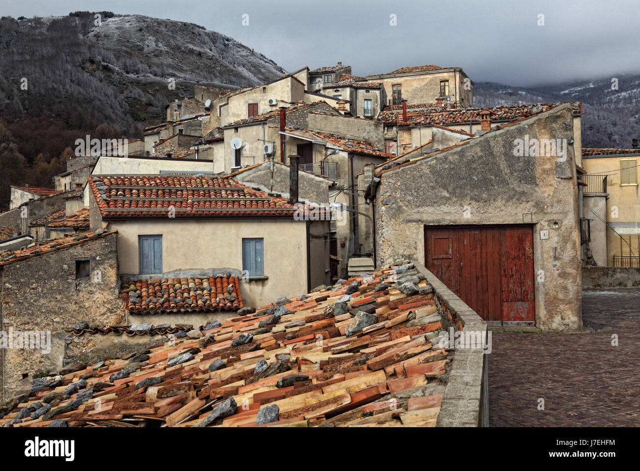 traditional italian aged ancient calabria community village market town ...