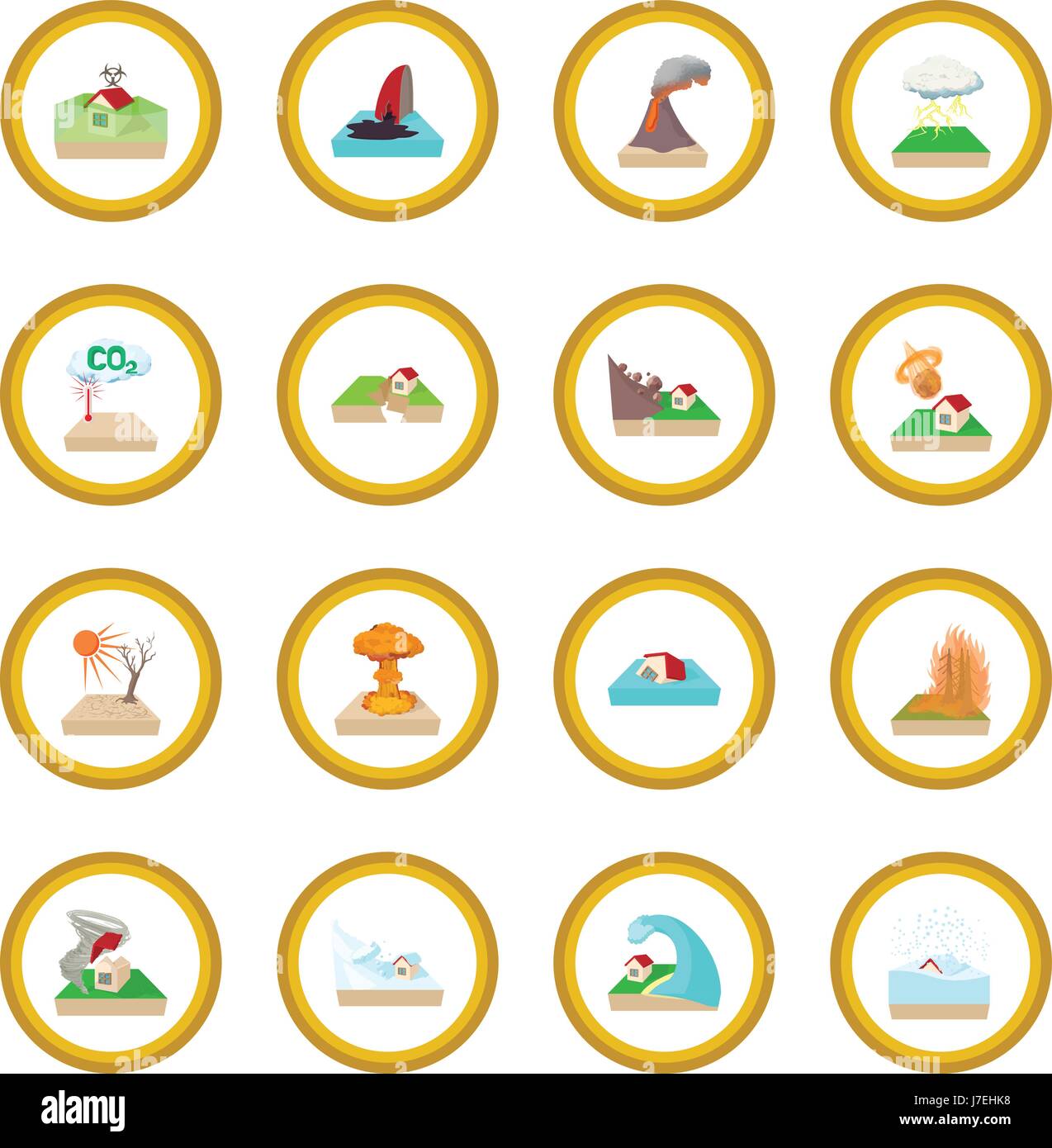 Natural disaster icon circle Stock Vector Image & Art - Alamy