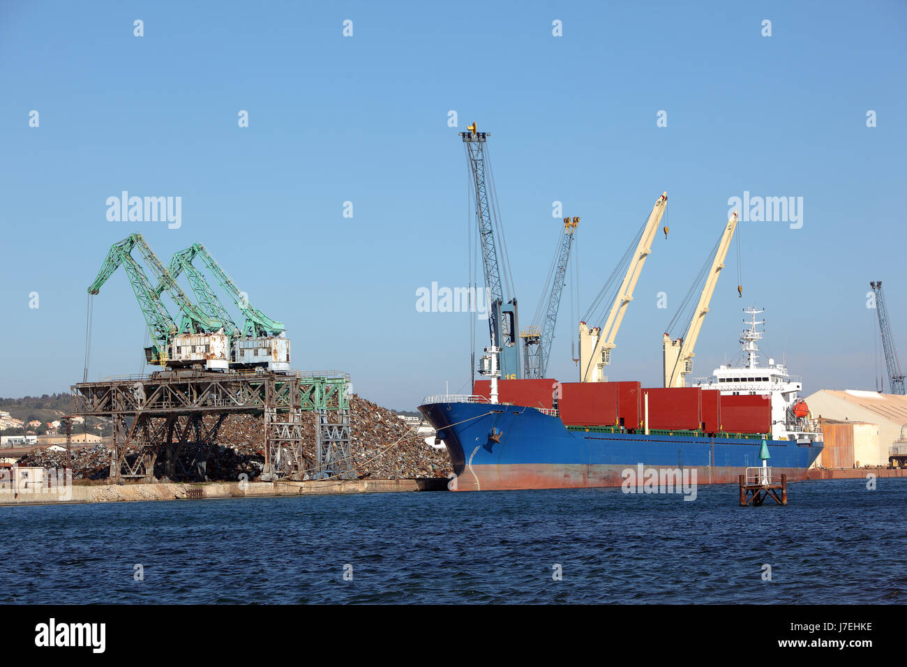 industrial boat anchored logistic cargo rowing boat sailing boat ...