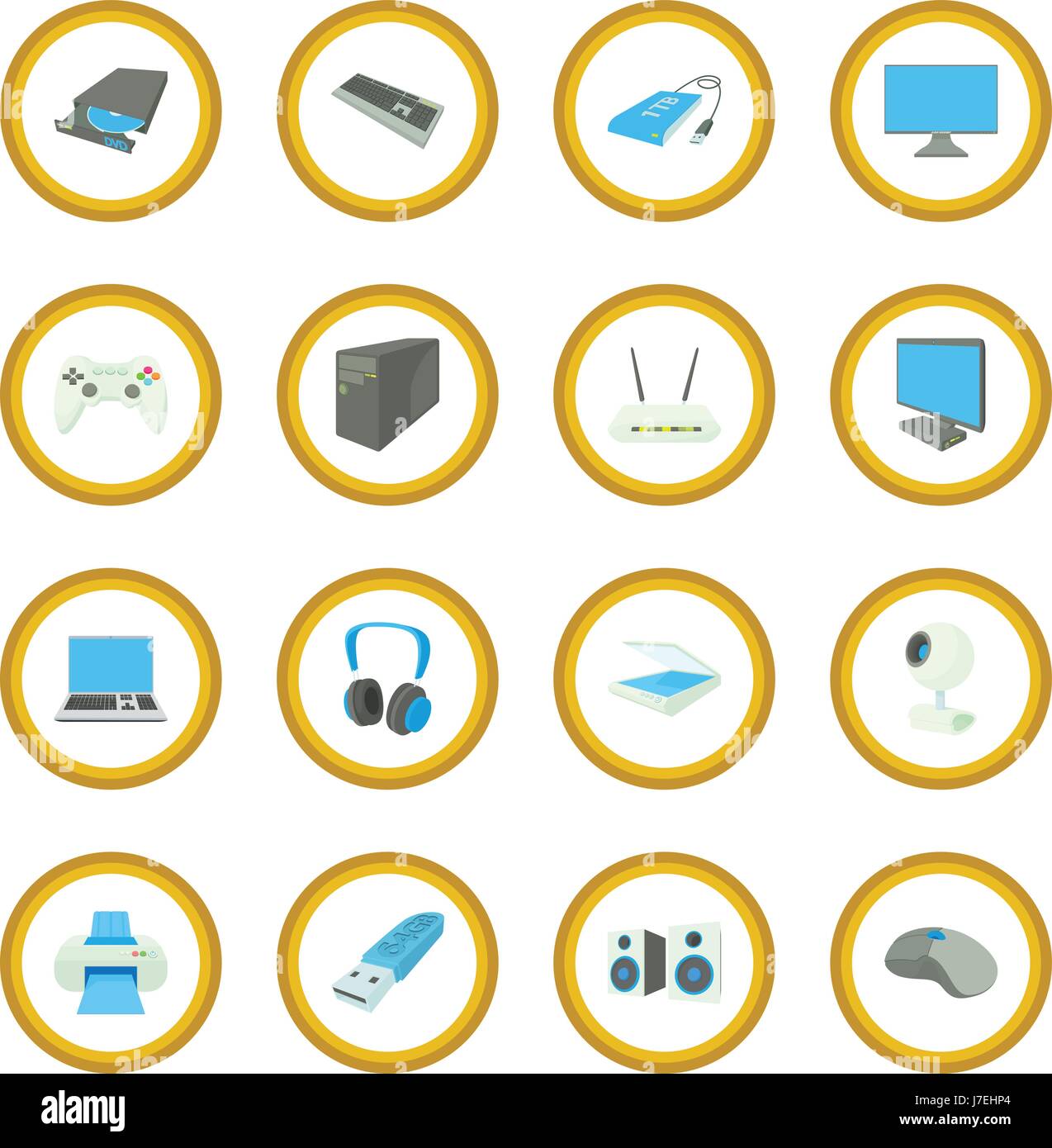 Computer equipmen icon circle Stock Vector Image & Art - Alamy