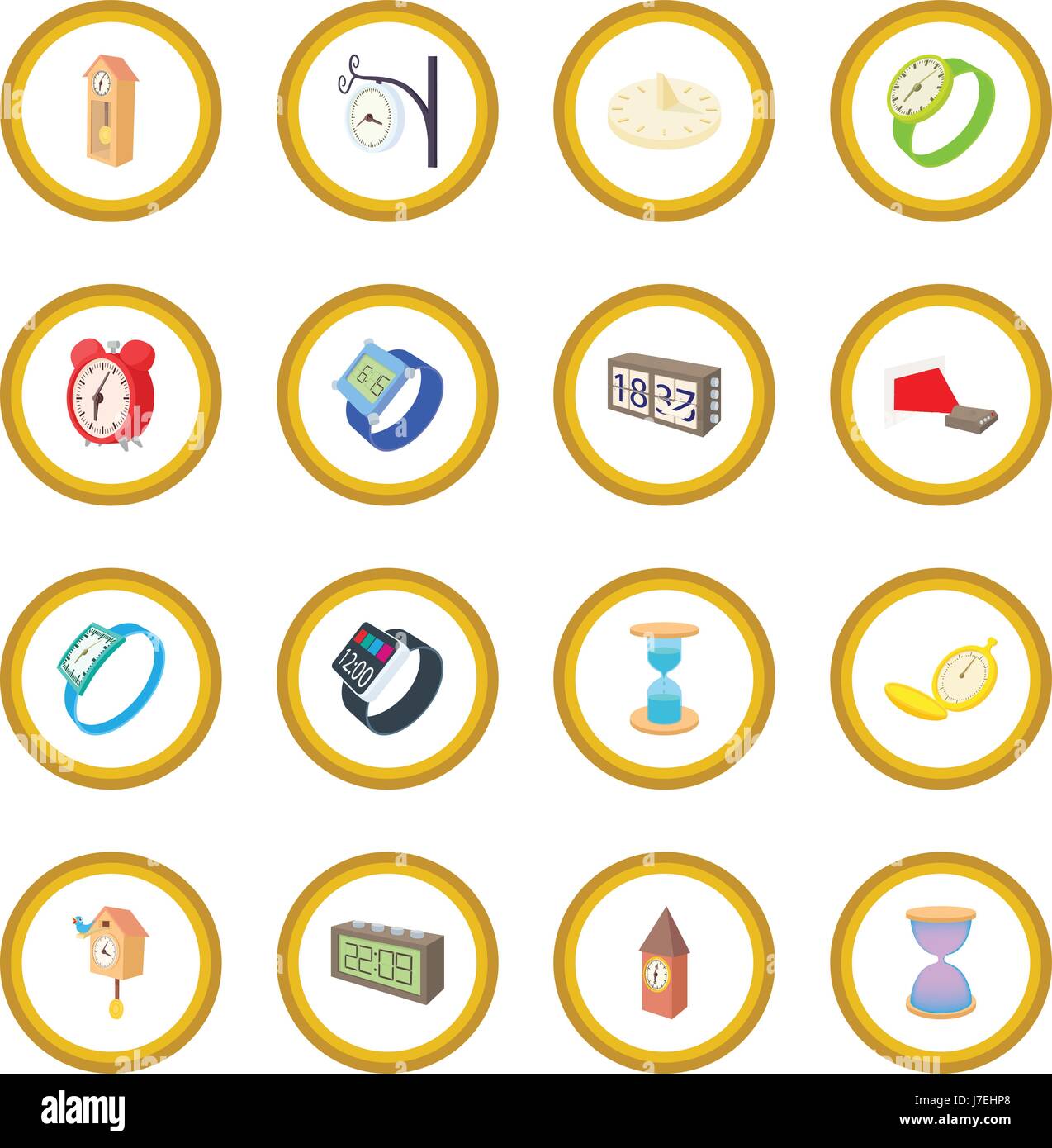 Clock and watch icon circle Stock Vector Image & Art - Alamy