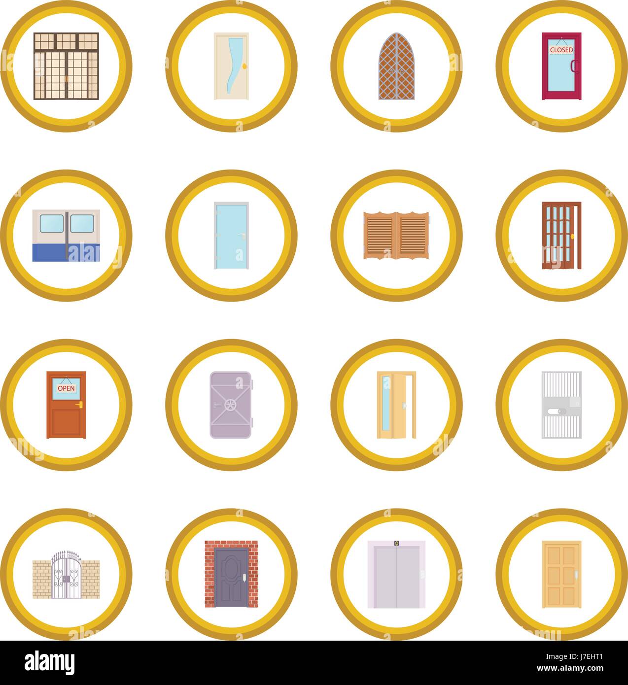 Door icon circle Stock Vector Image & Art - Alamy