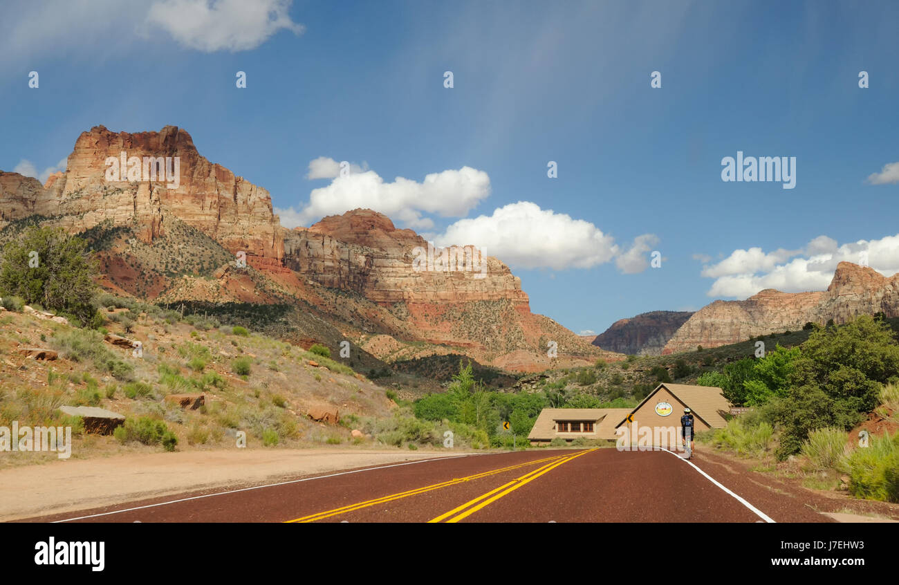 desert wasteland biker arizona Canyon street road clouds desert ...