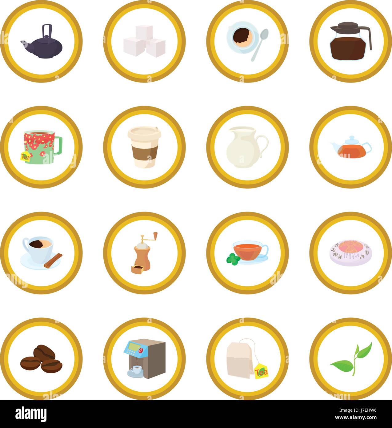 Coffee and tea icon circle Stock Vector Image & Art - Alamy