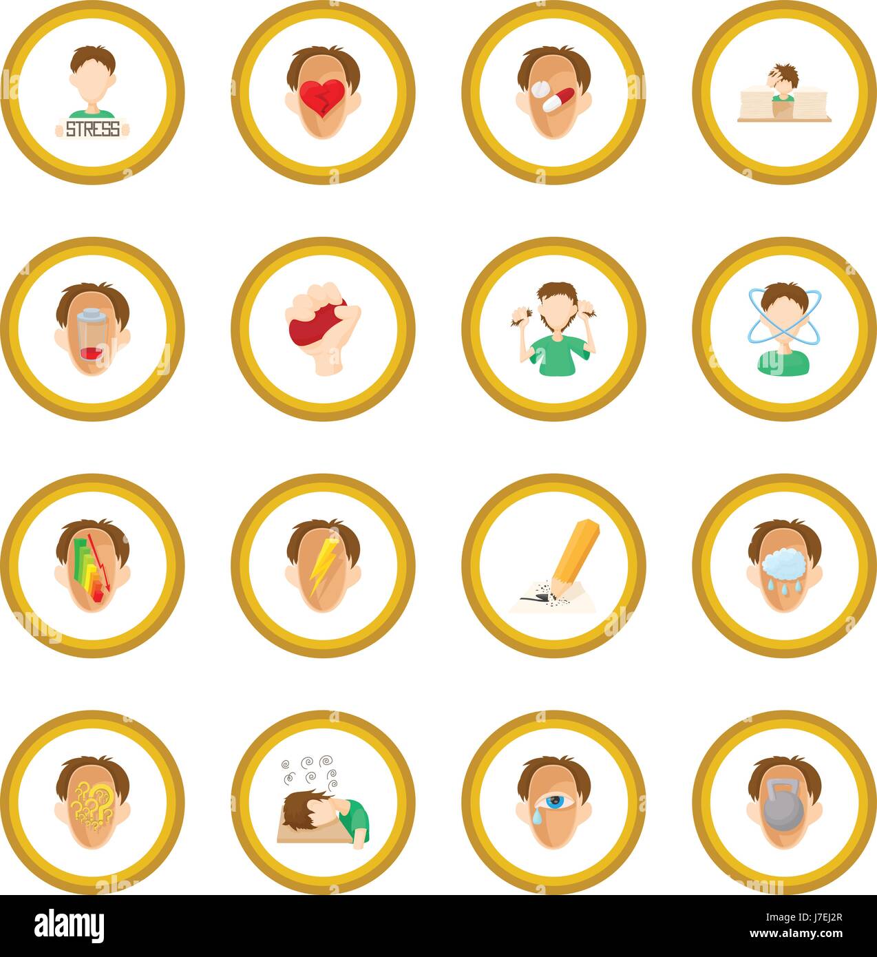 Stress icon circle Stock Vector Image & Art - Alamy