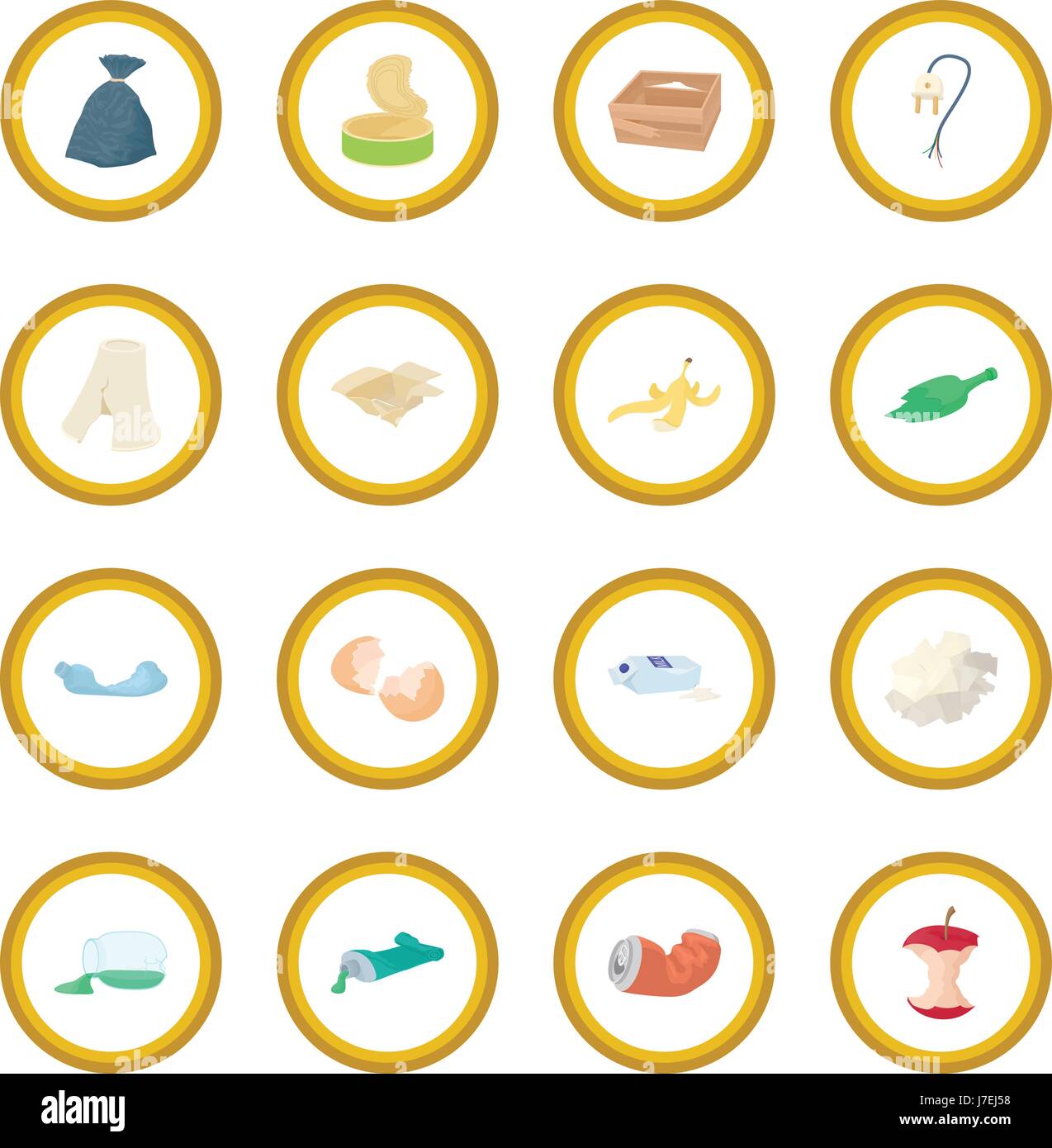 Garbage set icon circle Stock Vector Image & Art - Alamy