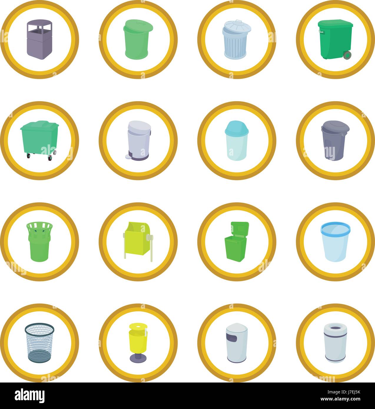 Trash bin set icon circle Stock Vector Image & Art - Alamy