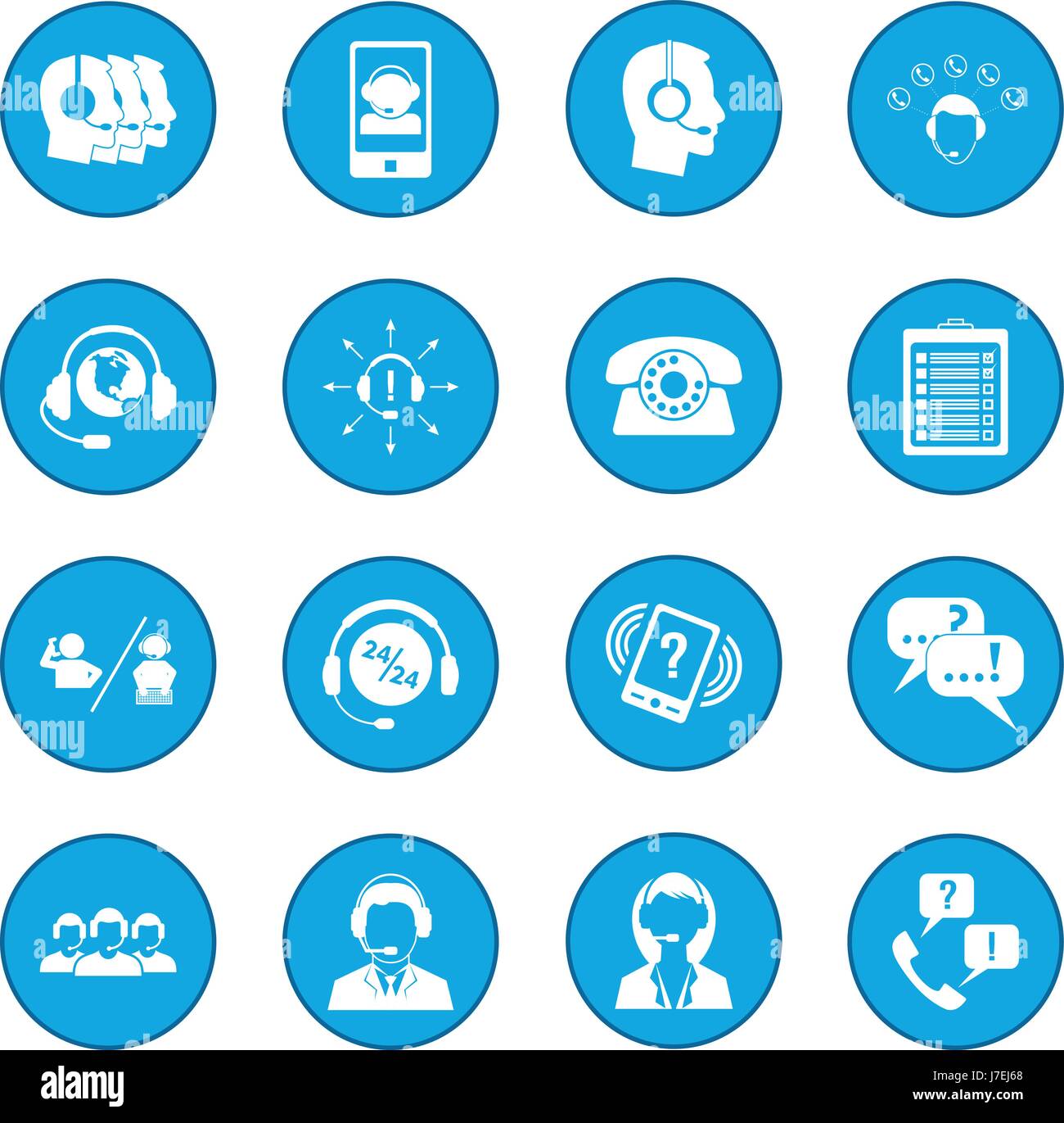Call center service icon blue Stock Vector Image & Art - Alamy