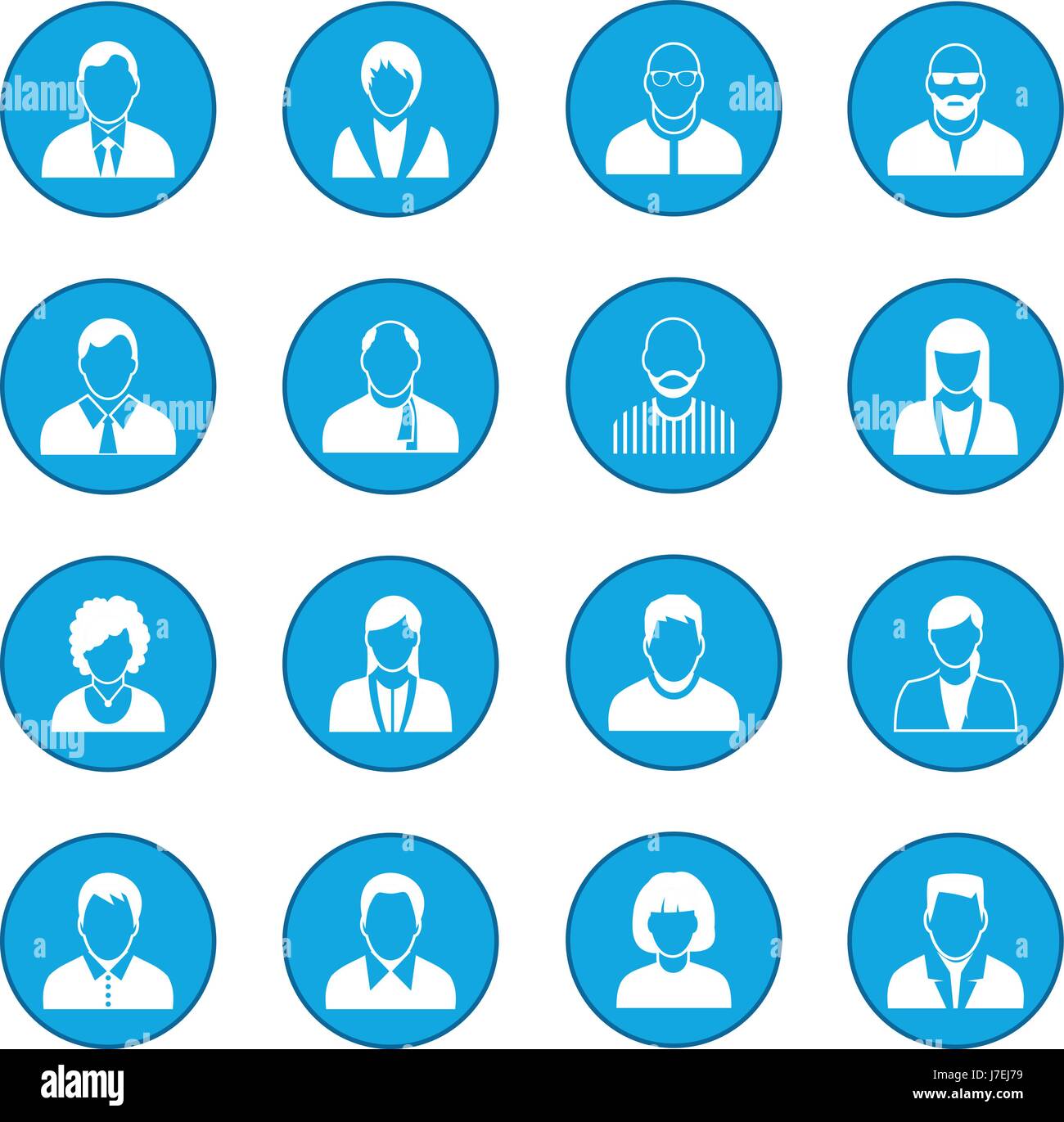 16 characters icon blue Stock Vector Image & Art - Alamy