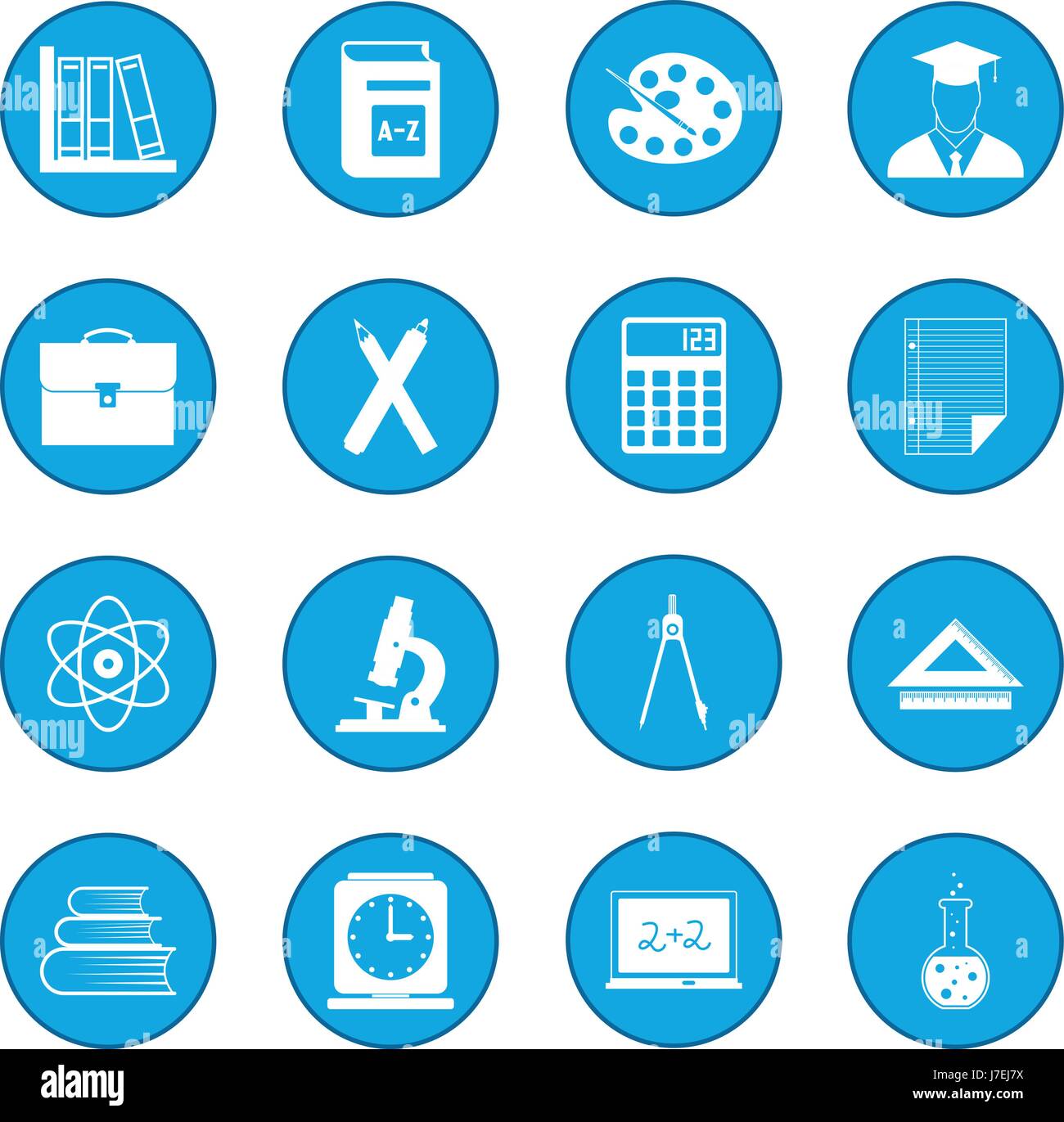 Education icon blue Stock Vector Image & Art - Alamy