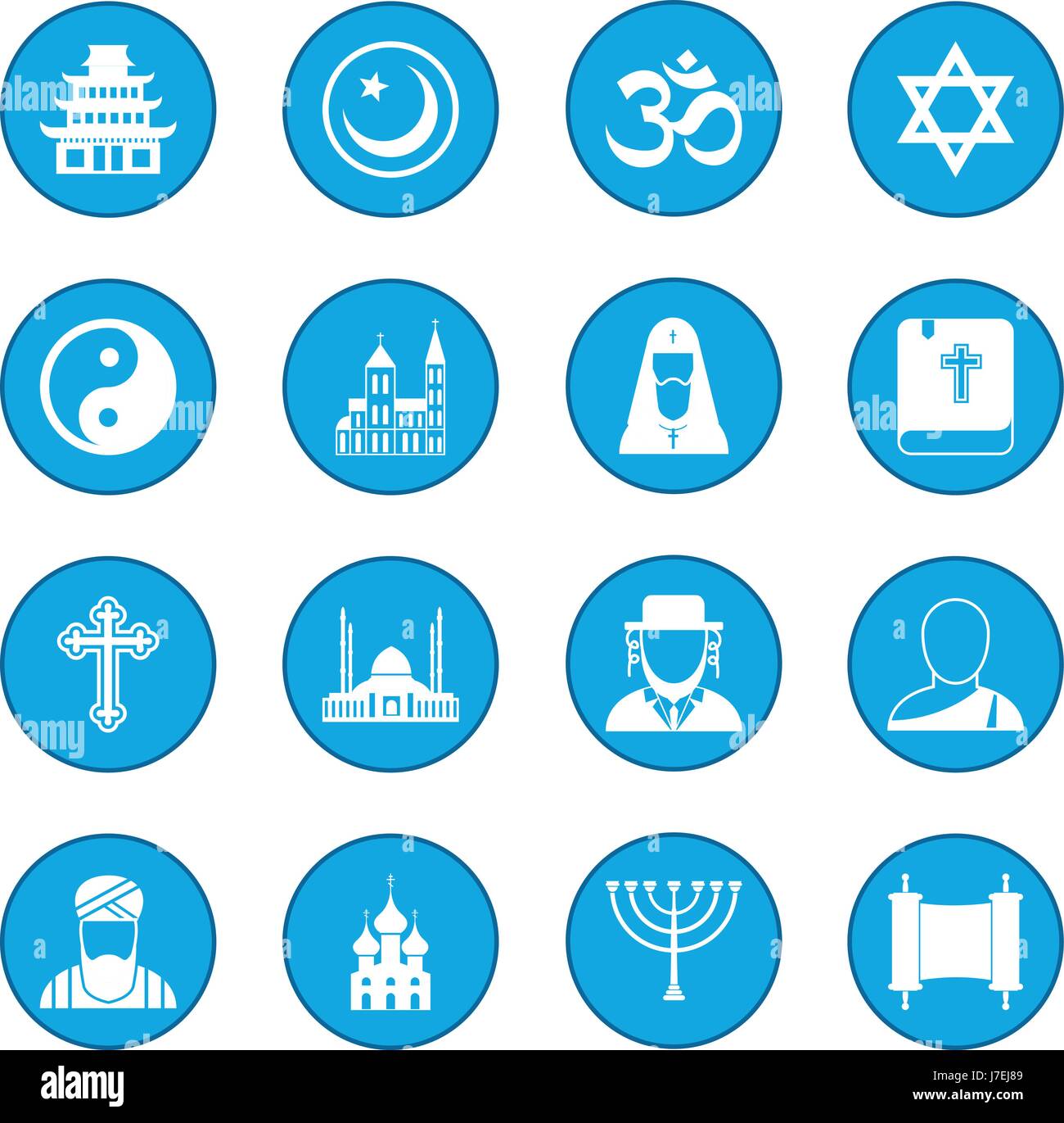 Religion icon blue Stock Vector Image & Art - Alamy