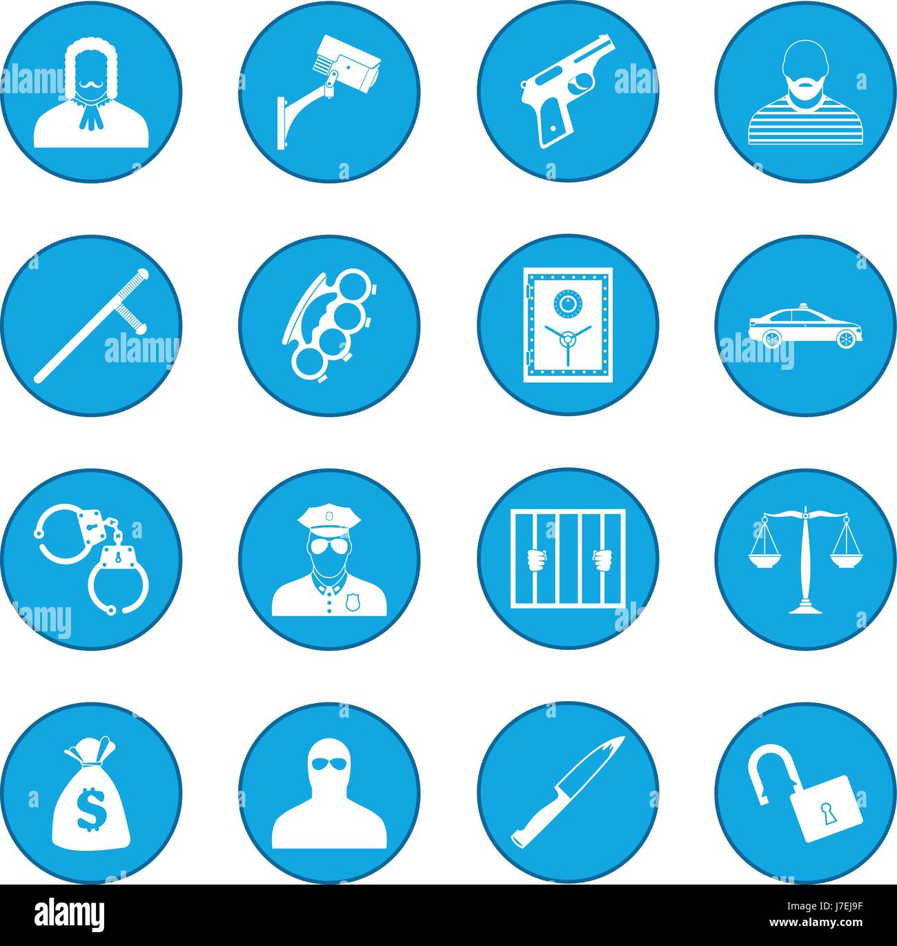 Crime icon blue Stock Vector Image & Art - Alamy