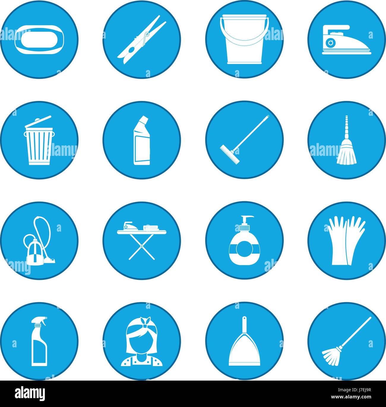 Cleaning icon blue Stock Vector Image & Art - Alamy