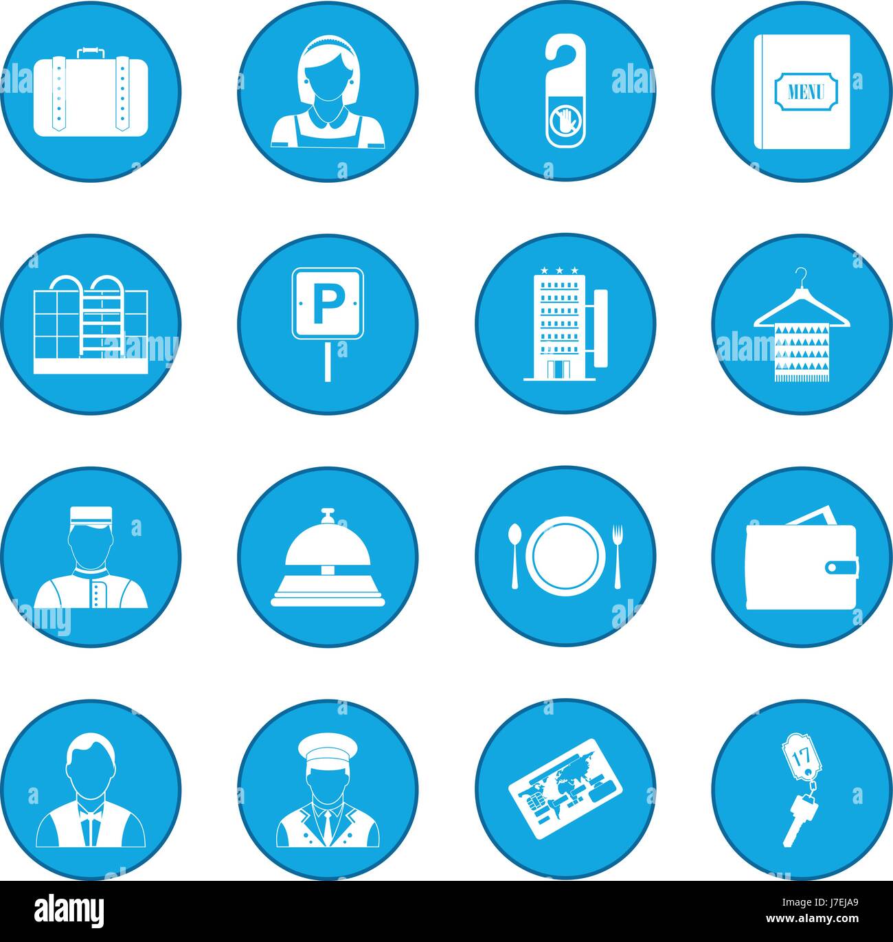 Hotel icon blue Stock Vector Image & Art - Alamy