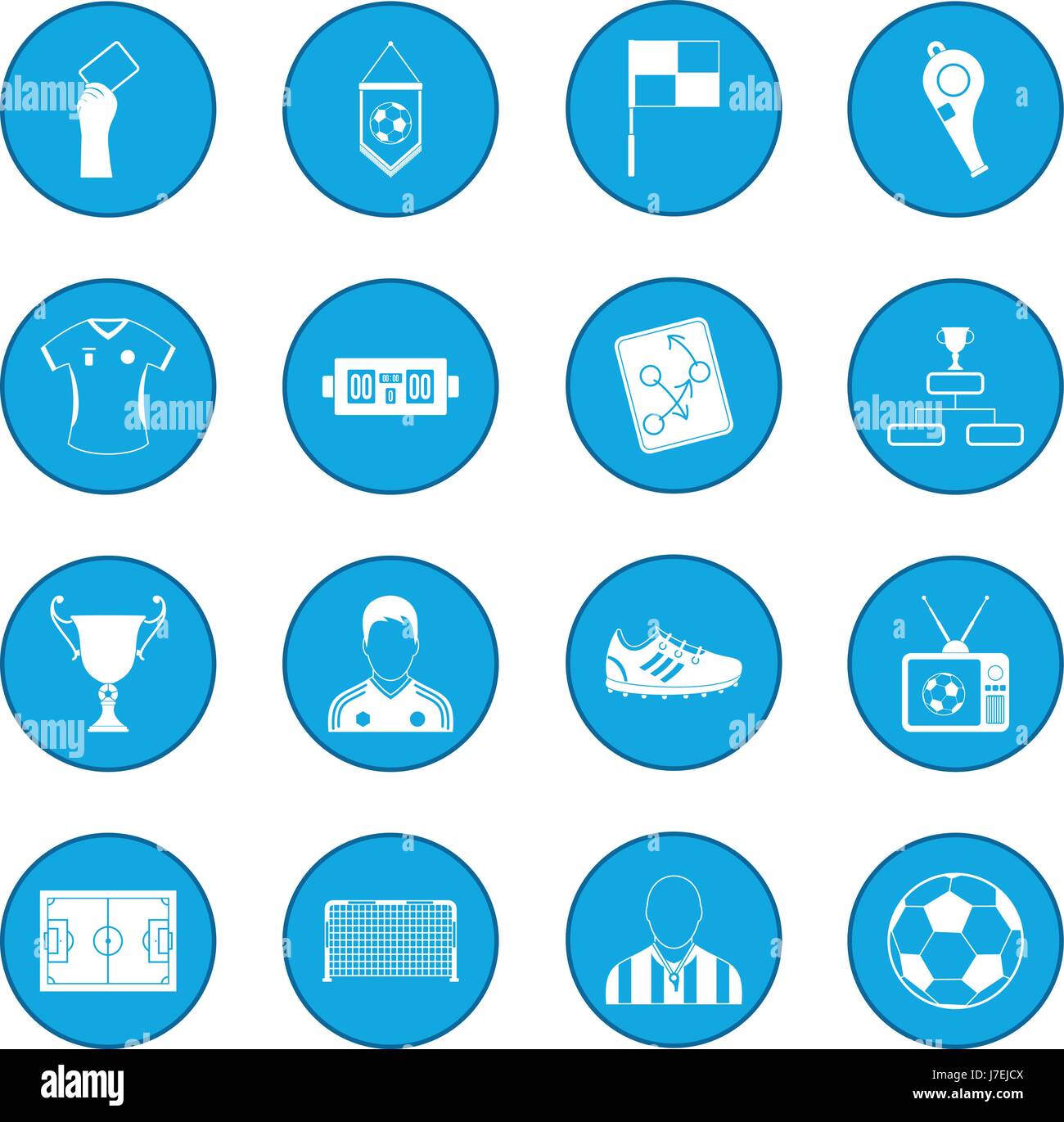 Soccer icon blue Stock Vector Image & Art - Alamy