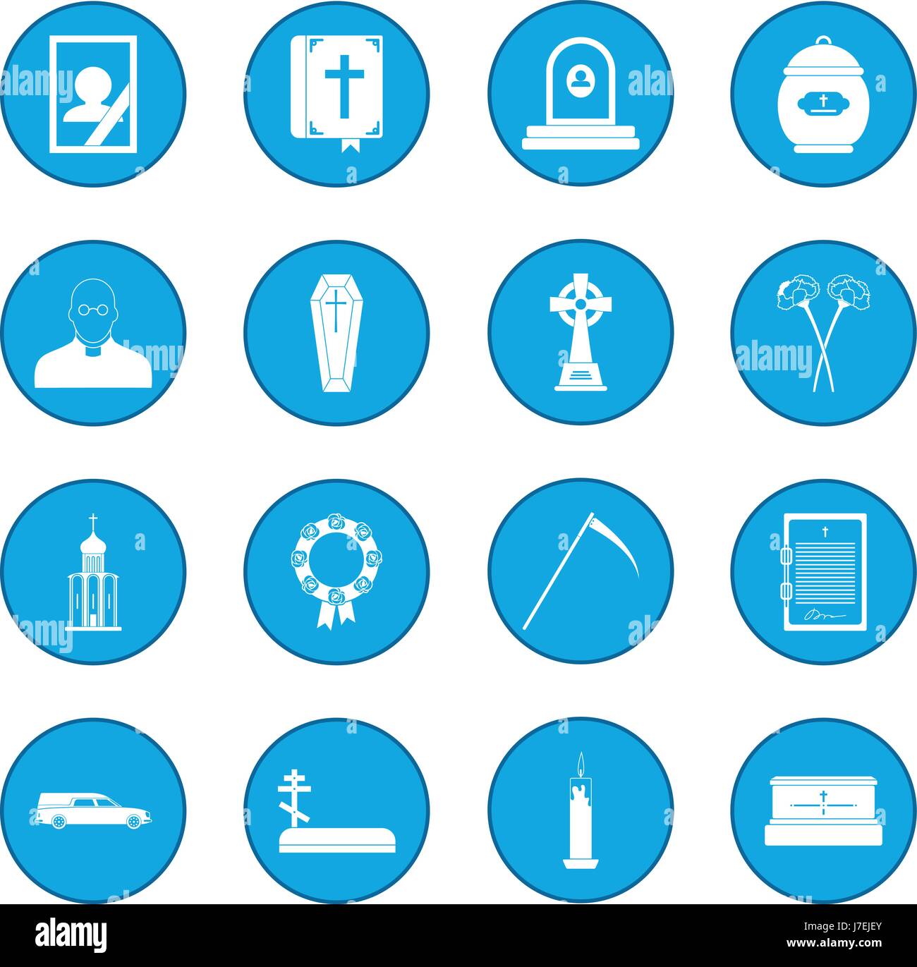 Funeral and burial icon blue Stock Vector Image & Art - Alamy